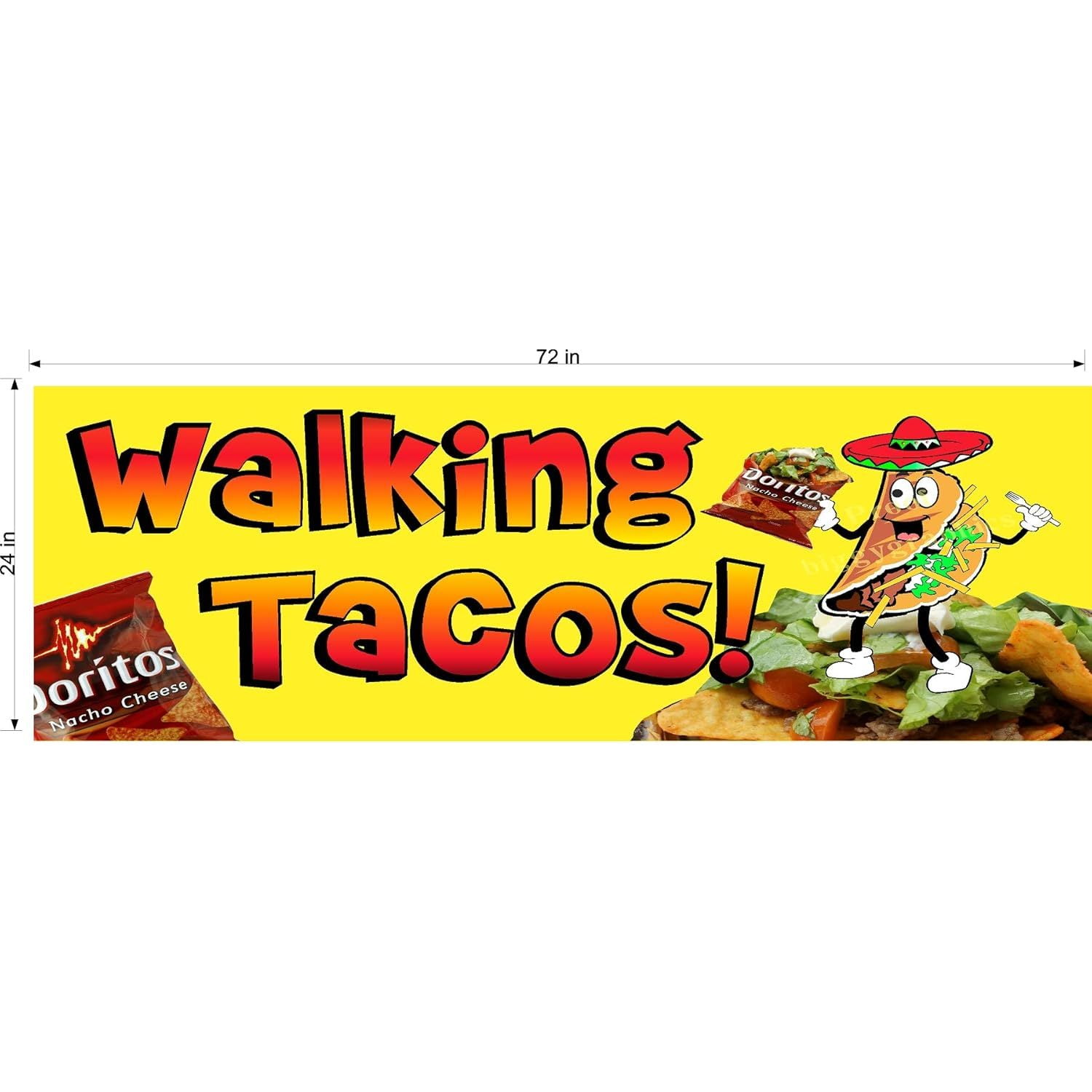 Walking Tacos Taco in A Bag Horizontal Carnival FAIR Party Banner ...