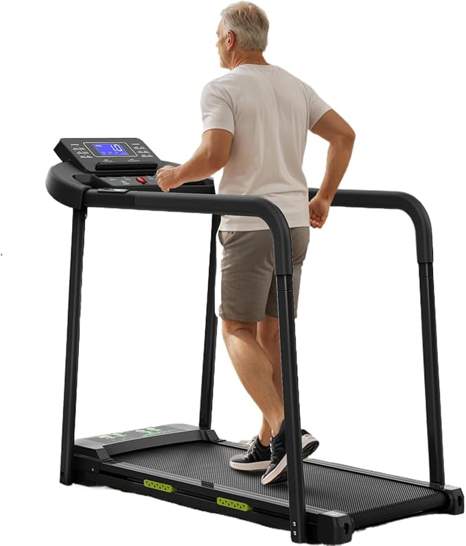 Walking Treadmill for Senior with Long Handrails, Folding Treadmill for ...