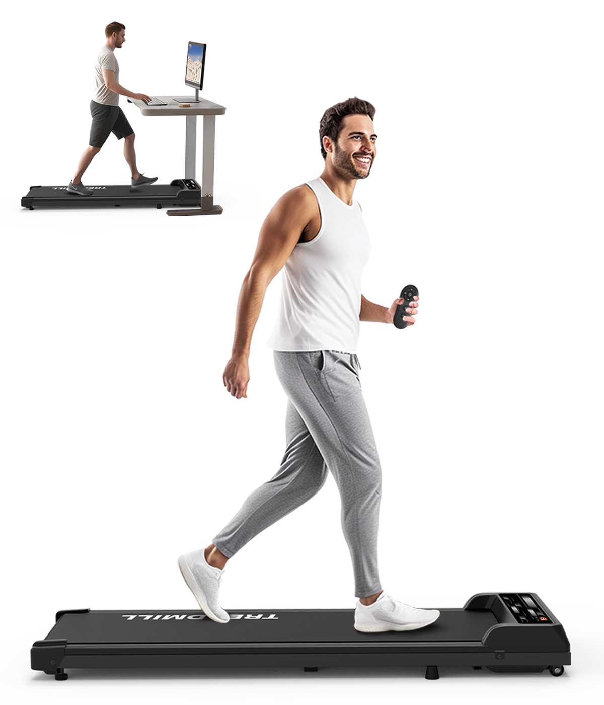 FlexiSpot Home Office White Under Desk Cycle Bike Chair With Desktop ...