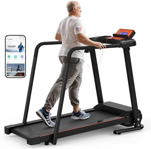 Walking Treadmills for Home, Extended Handrails for Recovery Fitness ...