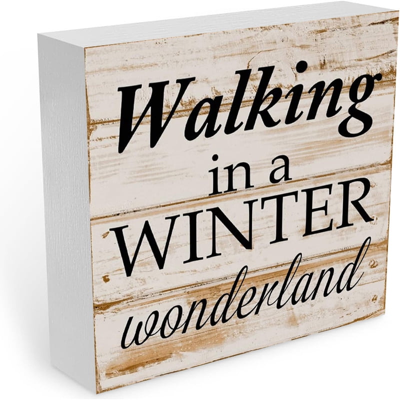 Walking in A Winter Wonderland Wooden Sign Spiritual Saying Quote Wood ...