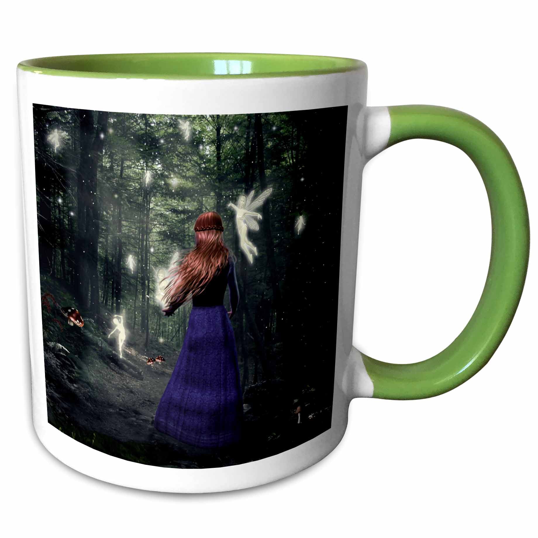 Walking With Fairies In The Forest Victorian Colors 15oz Two-Tone Green ...