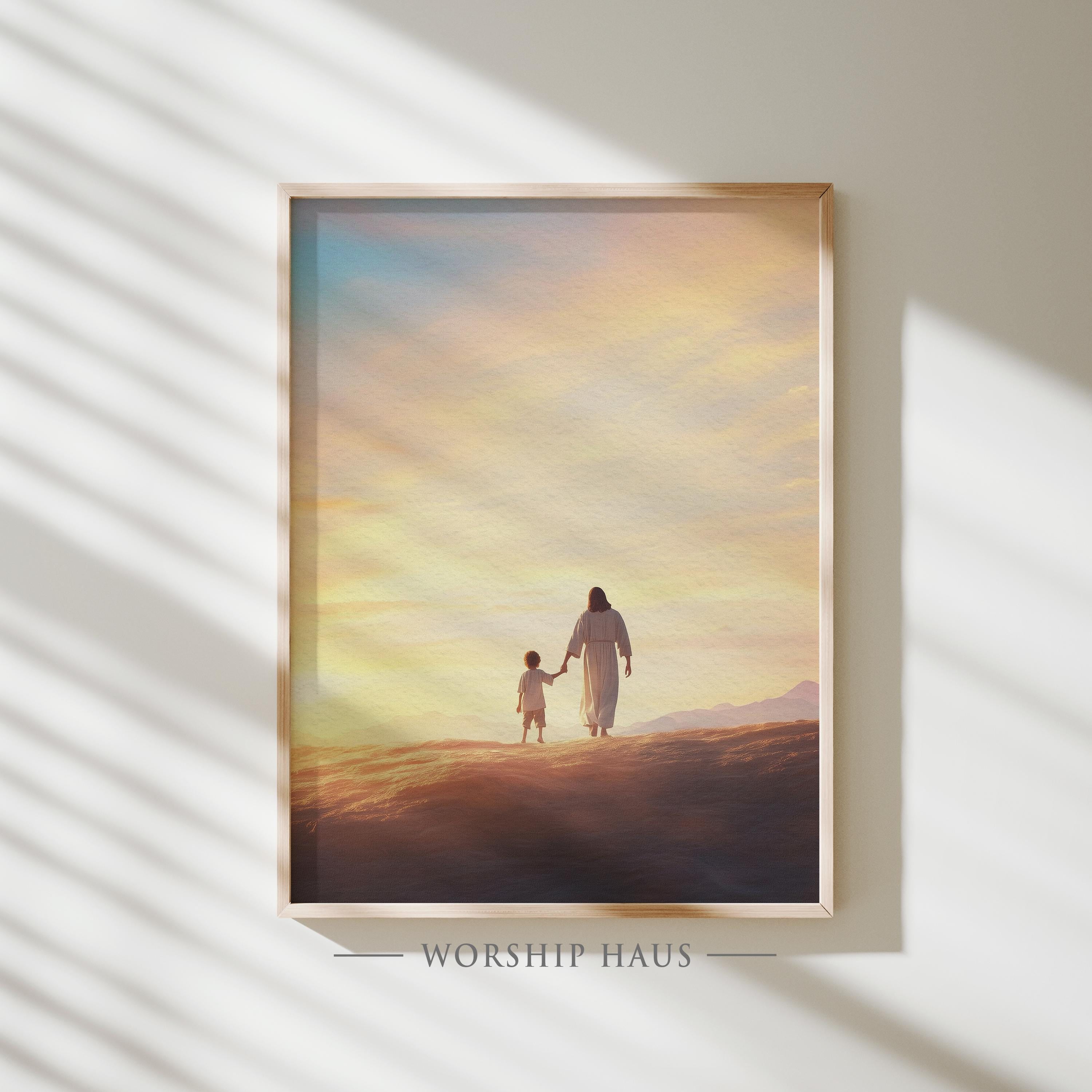 Walking With The Savior Christian Jesus And Child Scene Poster Lds Art ...