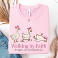 Walking by Faith Tripping Constantly Shirt Funny Christian Women Tee ...
