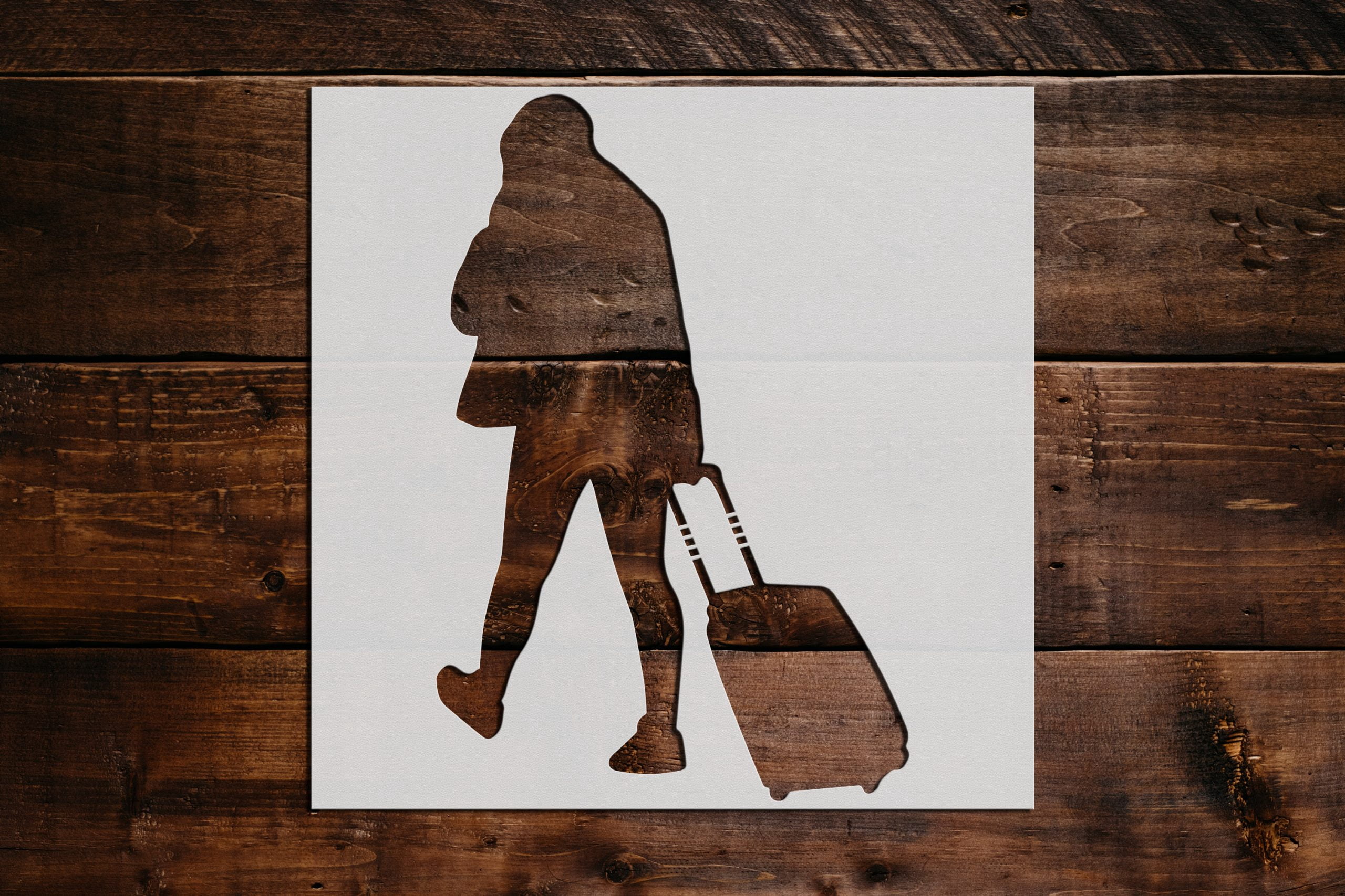 Walking with Suitcase Stencil - Art and Wall Stencil (12"x12 ...