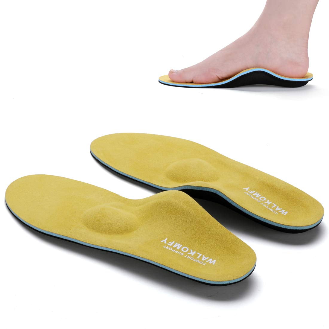 Walkomfy Full Length Orthotic Inserts Arch Support Insole, Insert for ...