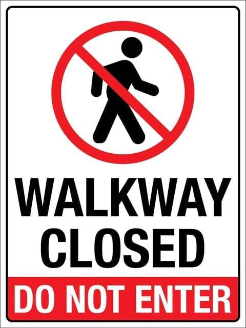 Walkway Closed Do Not Enter Sign Metal 12"X8" Rust Free Aluminum,Indoor ...