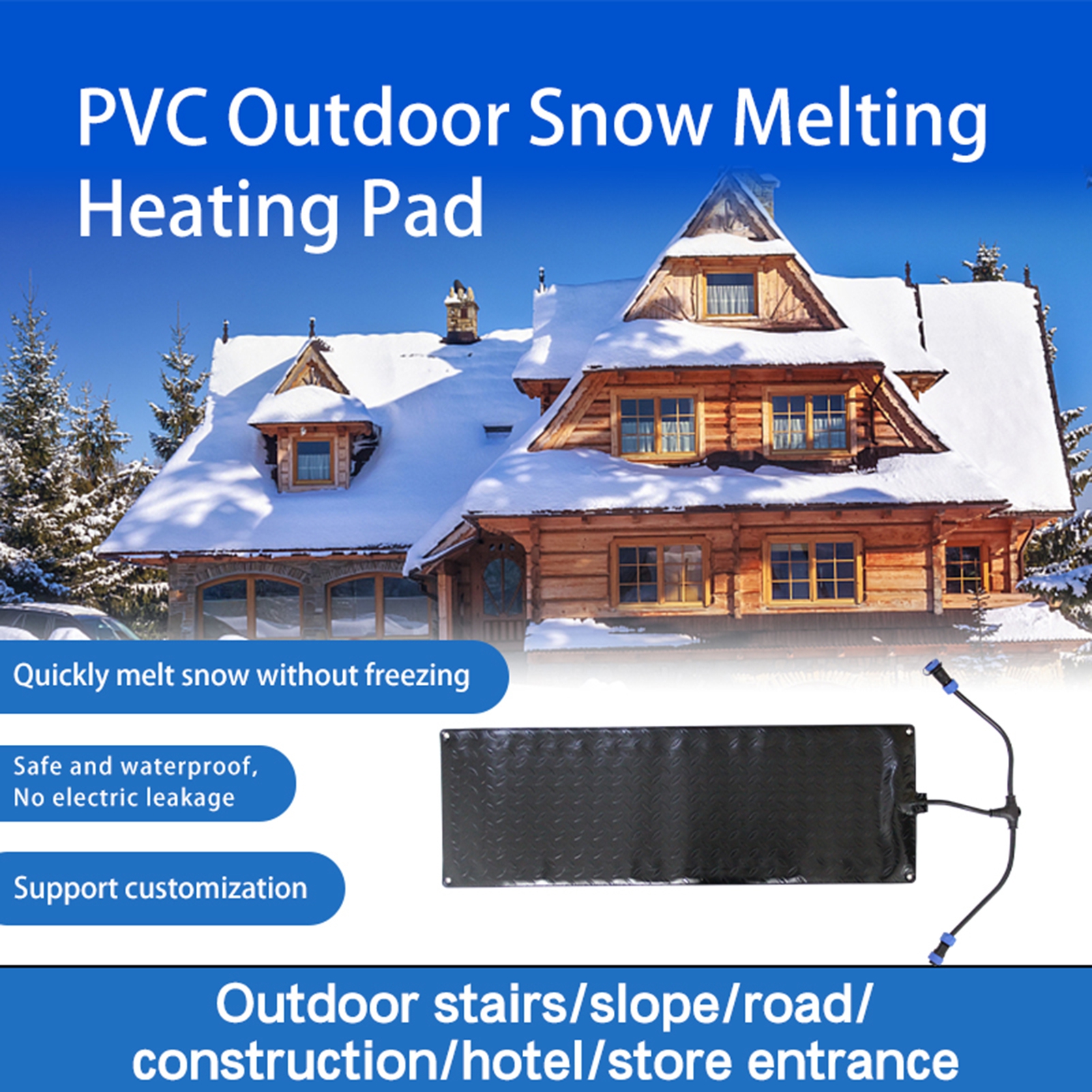 Walkway Mat Heated Snow Melting Mat Fast Heating Weather-resistant ...