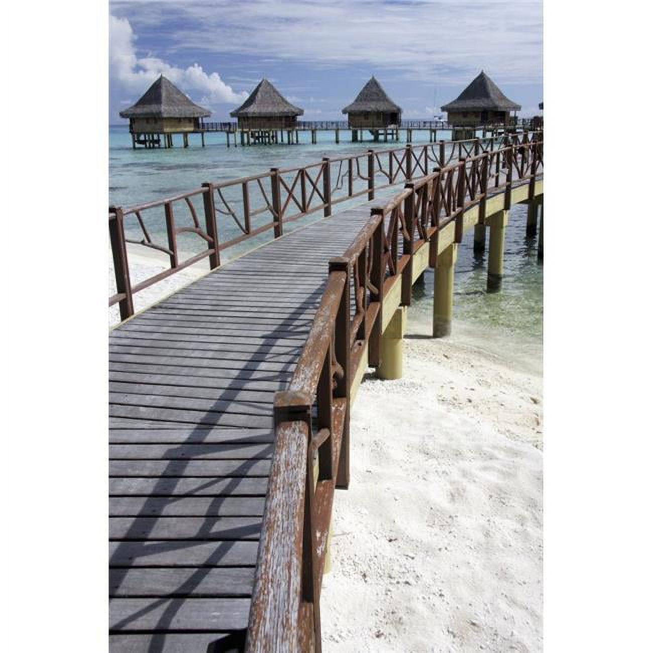 Walkway to Holiday Huts Over Lagoon Poster Print, 12 x 19 - Walmart.com