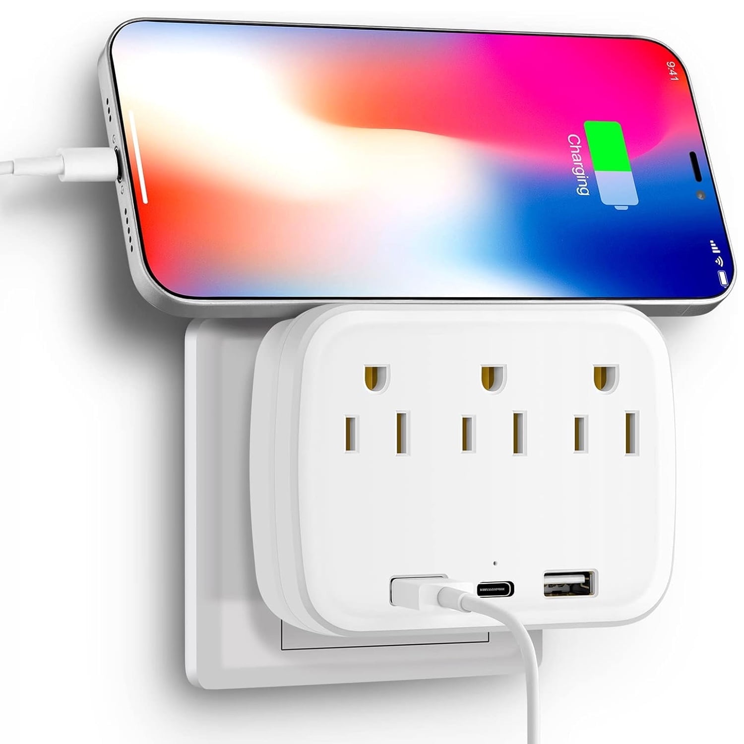 Multi Outlet Wall Plug, KOSIY Non Surge Power Strip with USB Fast ...