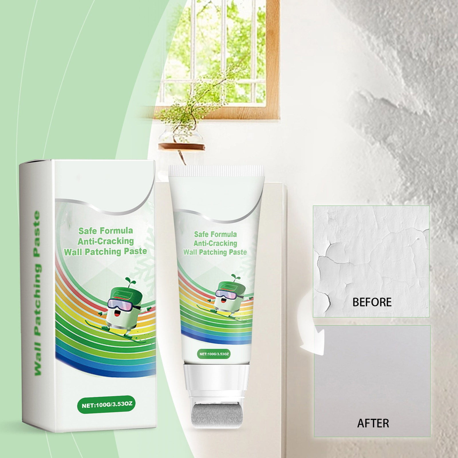 Wall All Purpose Drywall Mud Hole Cover up Drywall Hole Filler Tan ...