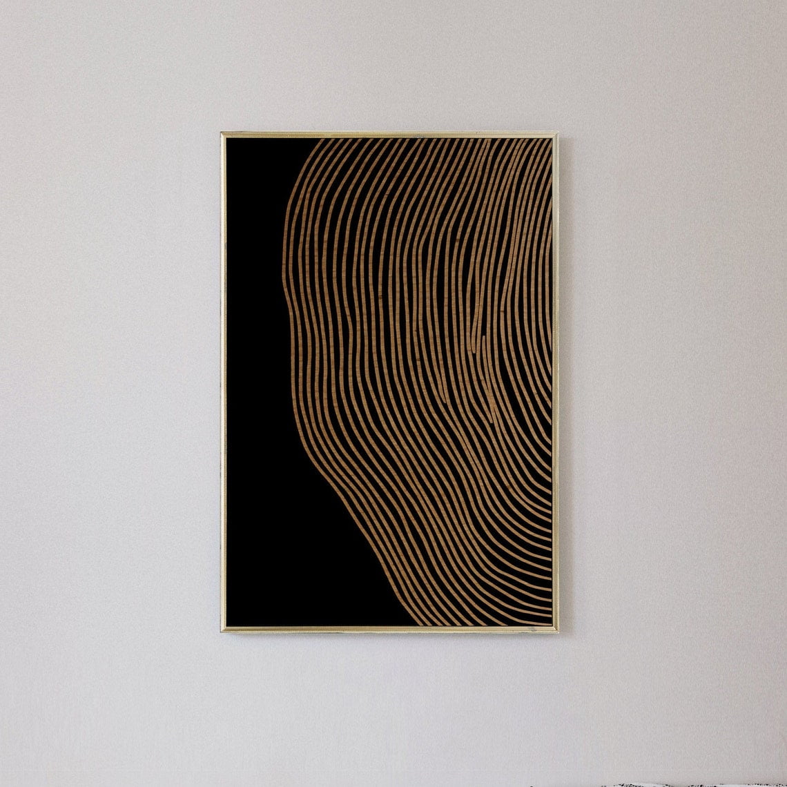 Wall Art Abstract Print Scandinavian Modern Minimalist Art Print, Gold ...