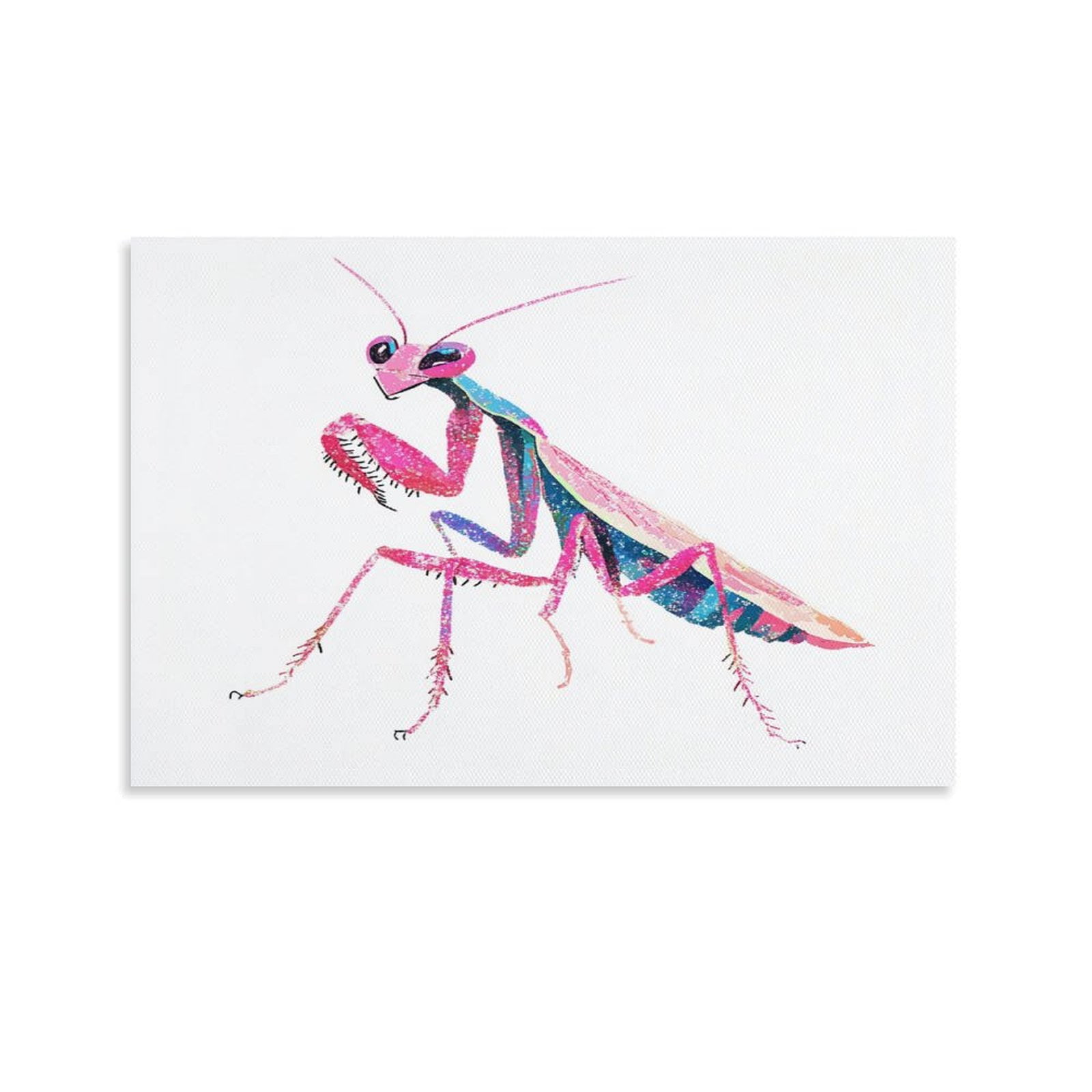 Wall Art for Bathroom Illustration of A Praying Mantis Canvas Picture ...