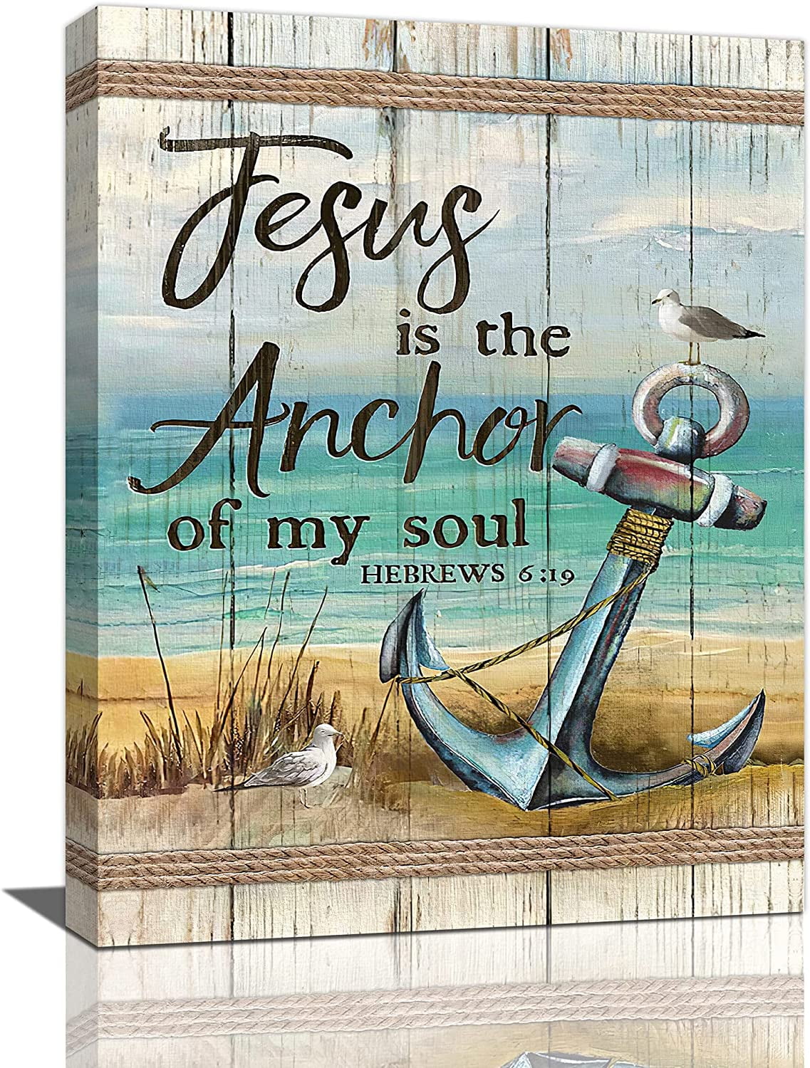 Wall Art Bible Verses Scripture Canvas Prints Painting Rustic Religious ...