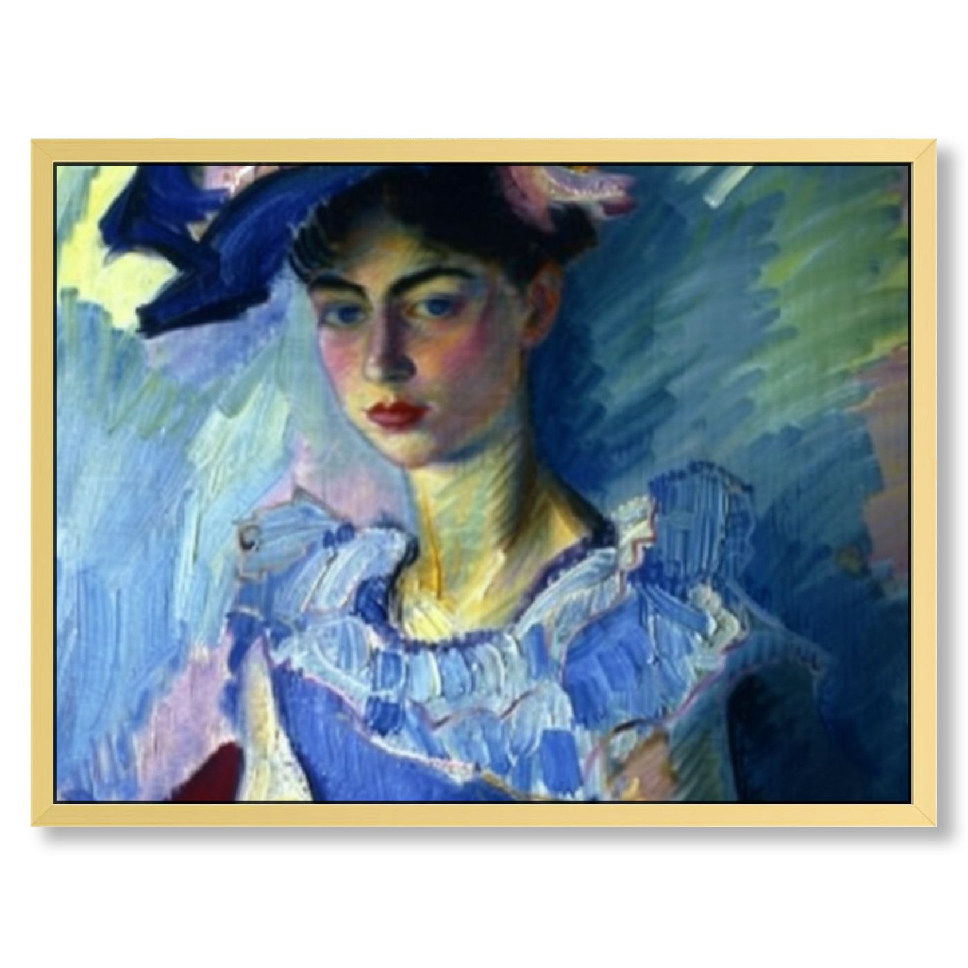 Wall Art Canvas - Woman with A Hat Print Poster - Post-Impressionism ...