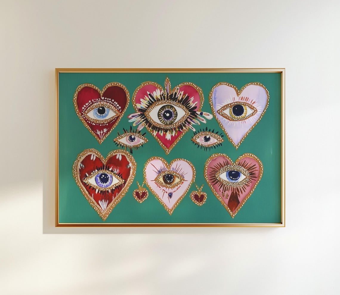 Wall Art, Coquette Maximalist Decor, Mystical Psychedelic Art, Brat ...