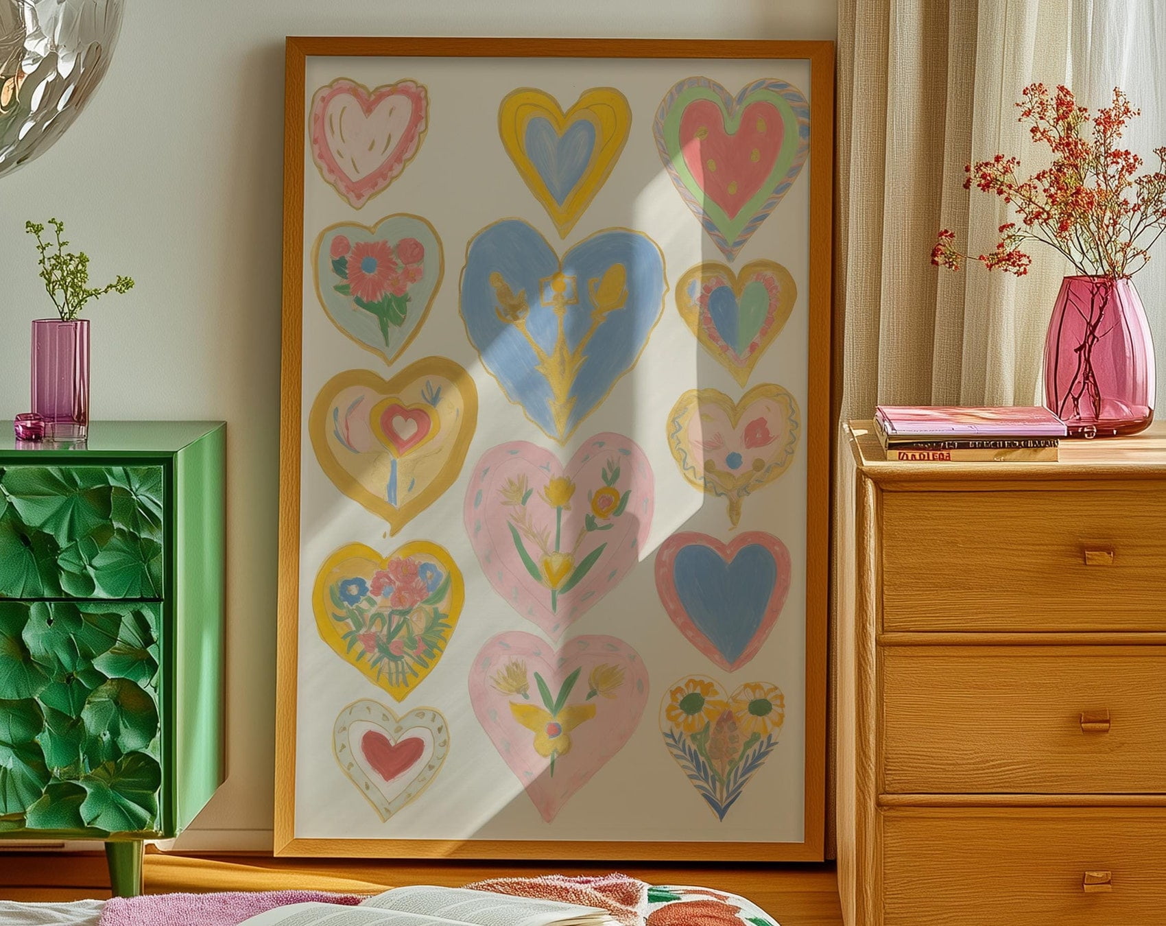 Wall Art, Cottagecore Heart Wall Art for Bedroom or Nursery, Love ...