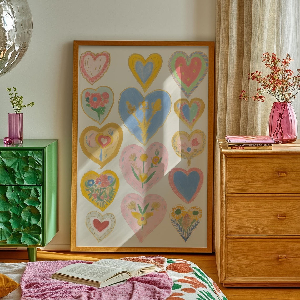 Wall Art, Cottagecore Heart Wall Art For Bedroom Or Nursery, Love ...