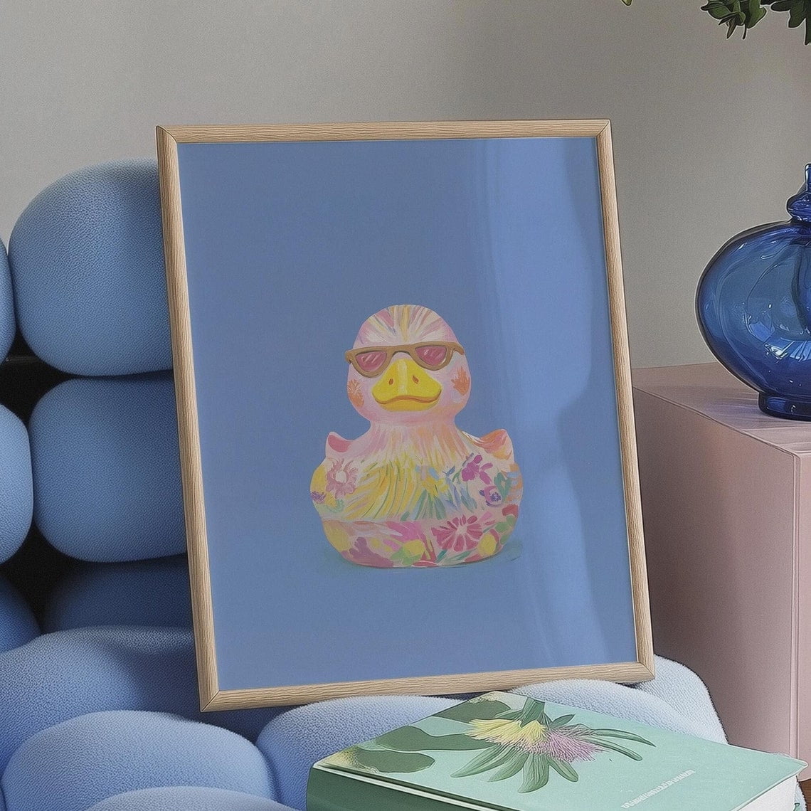 Wall Art, Cute Rubber Duck Print, Pastel Bathroom Decor, Danish Pastel ...