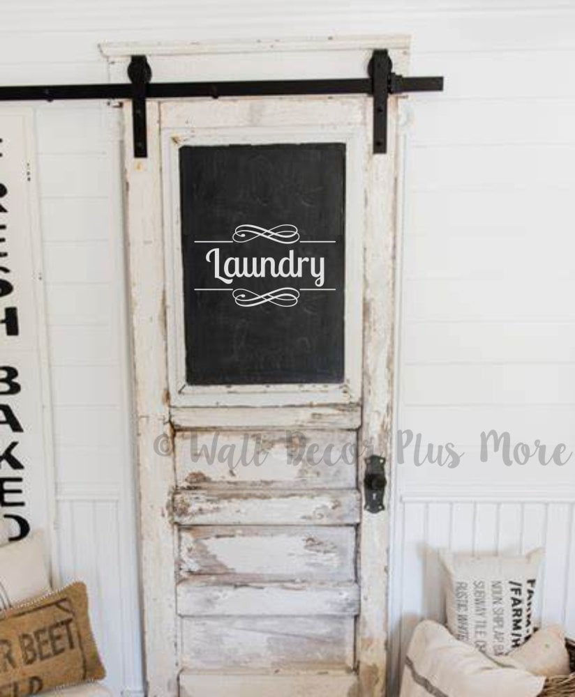 Wall Art Decor for Laundry Room - Laundry Vinyl Art Decal Modern Swirl ...