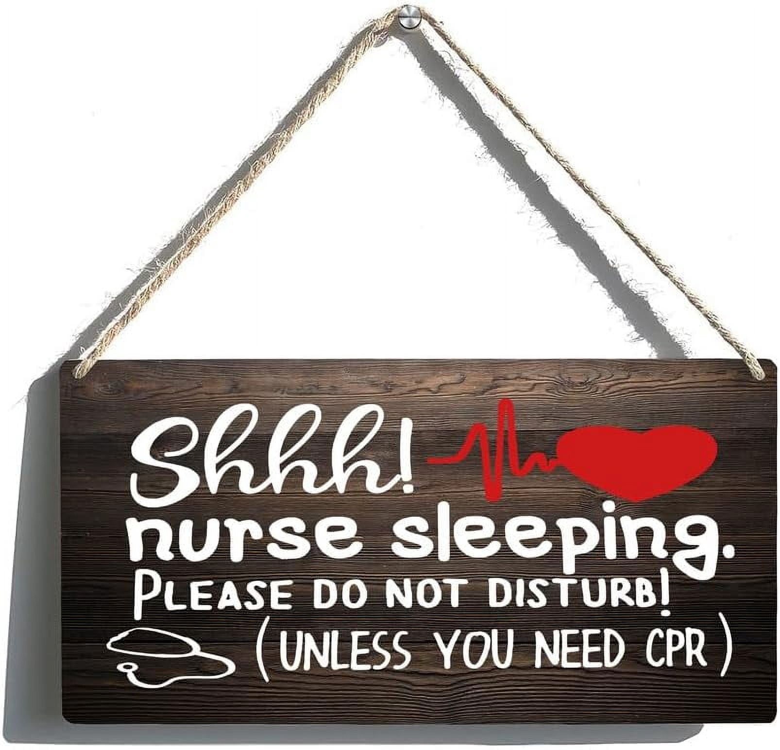 Wall Art Decor Wooden Sign Sleeping Nurse Sign Nurse Sleeping Sign ...