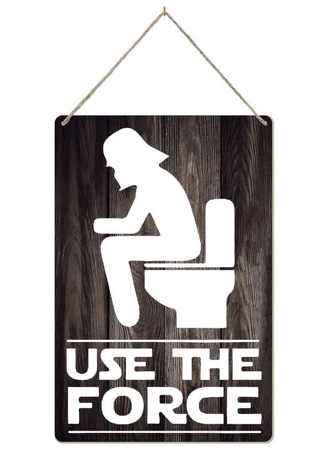 Wall Art Decor Wooden Sign Use The Force Star Wars Bathroom Sign ...