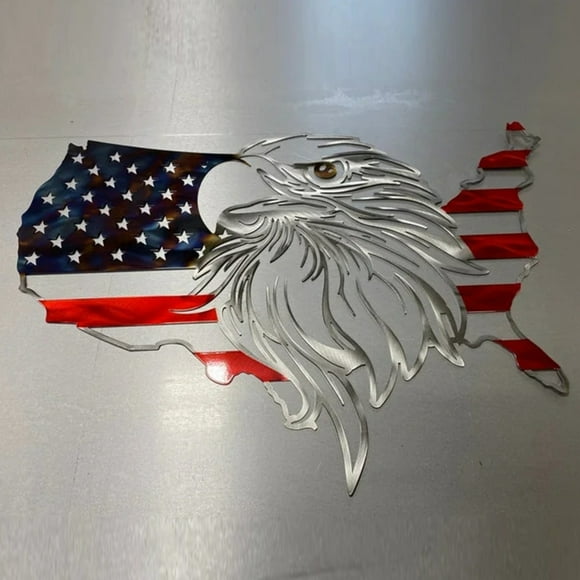 Metal American Flag Outdoor Decor