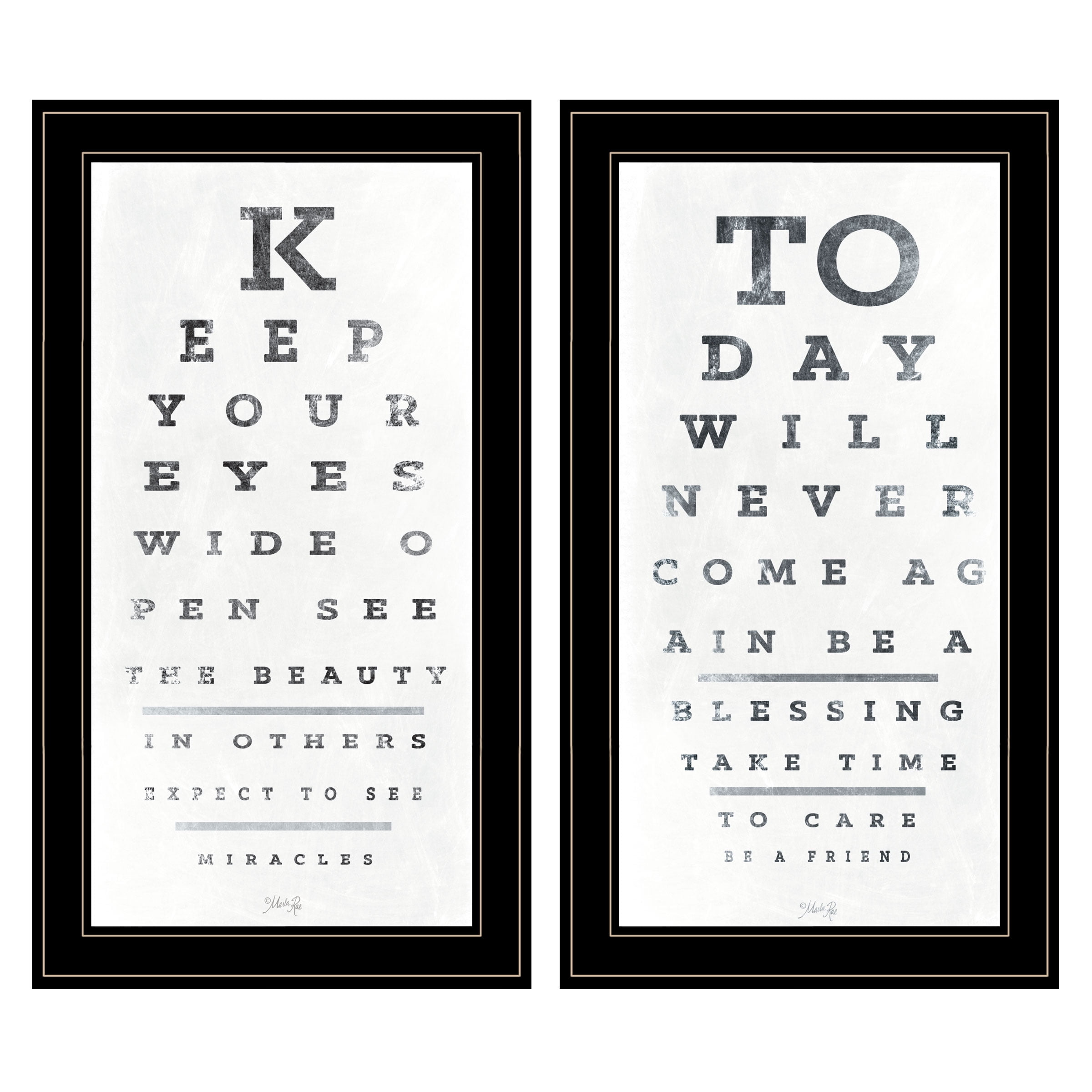 Wall Art "Eye Charts" 2-Piece Vignette by Artisan Marla Rae, Ready to ...