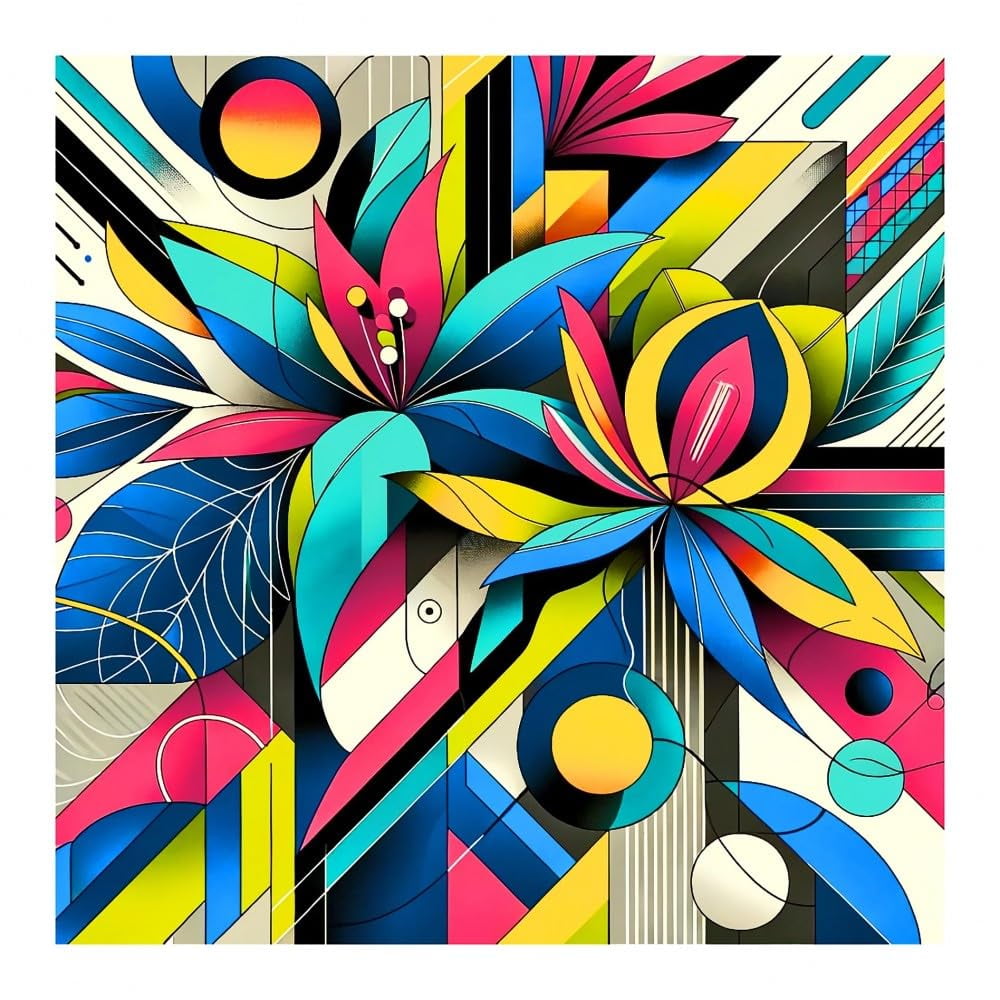 Wall Art Impressions 20x20in Poster Flower Pattern depicted with ...