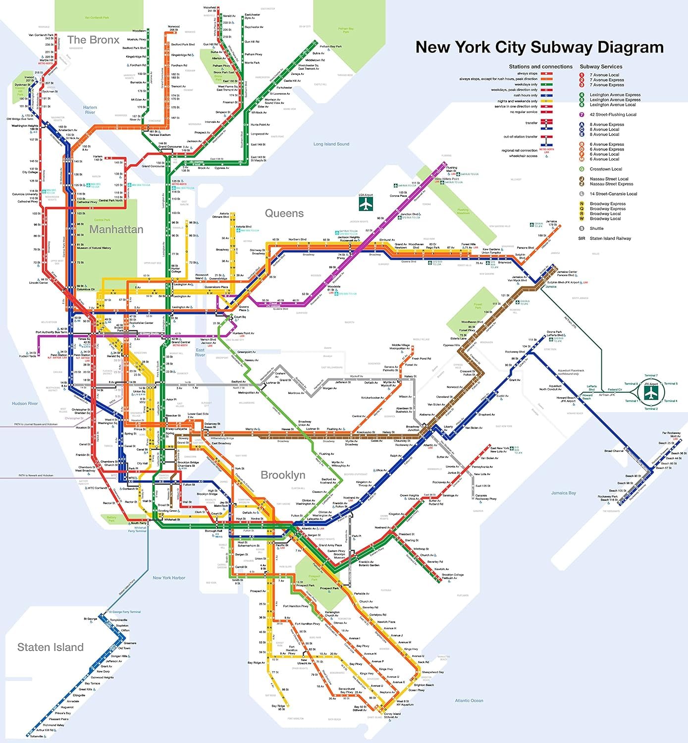 Wall Art Impressions 24x25in Coated Paper NYC subway map - Walmart.com
