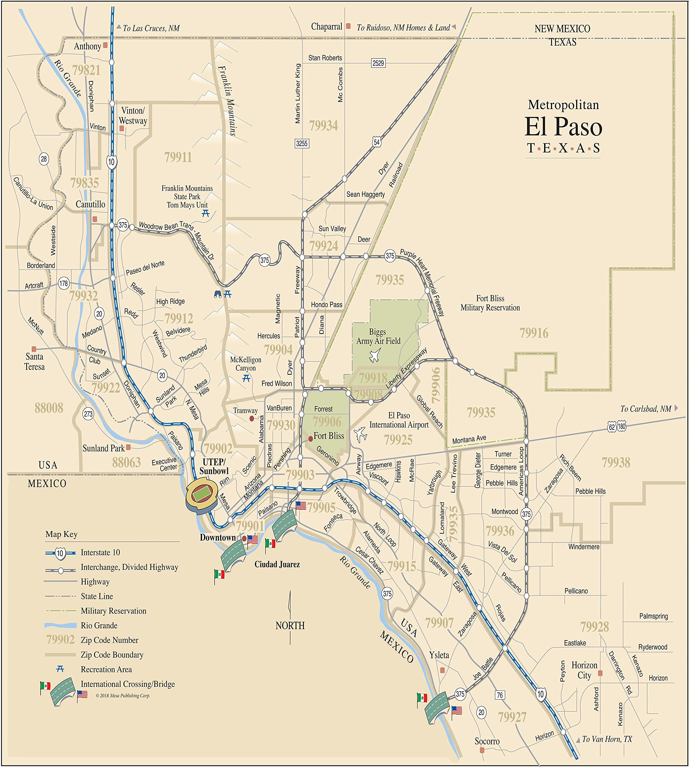 Wall Art Impressions 24x26in Laminated Metropolitan El Paso Texas with ...