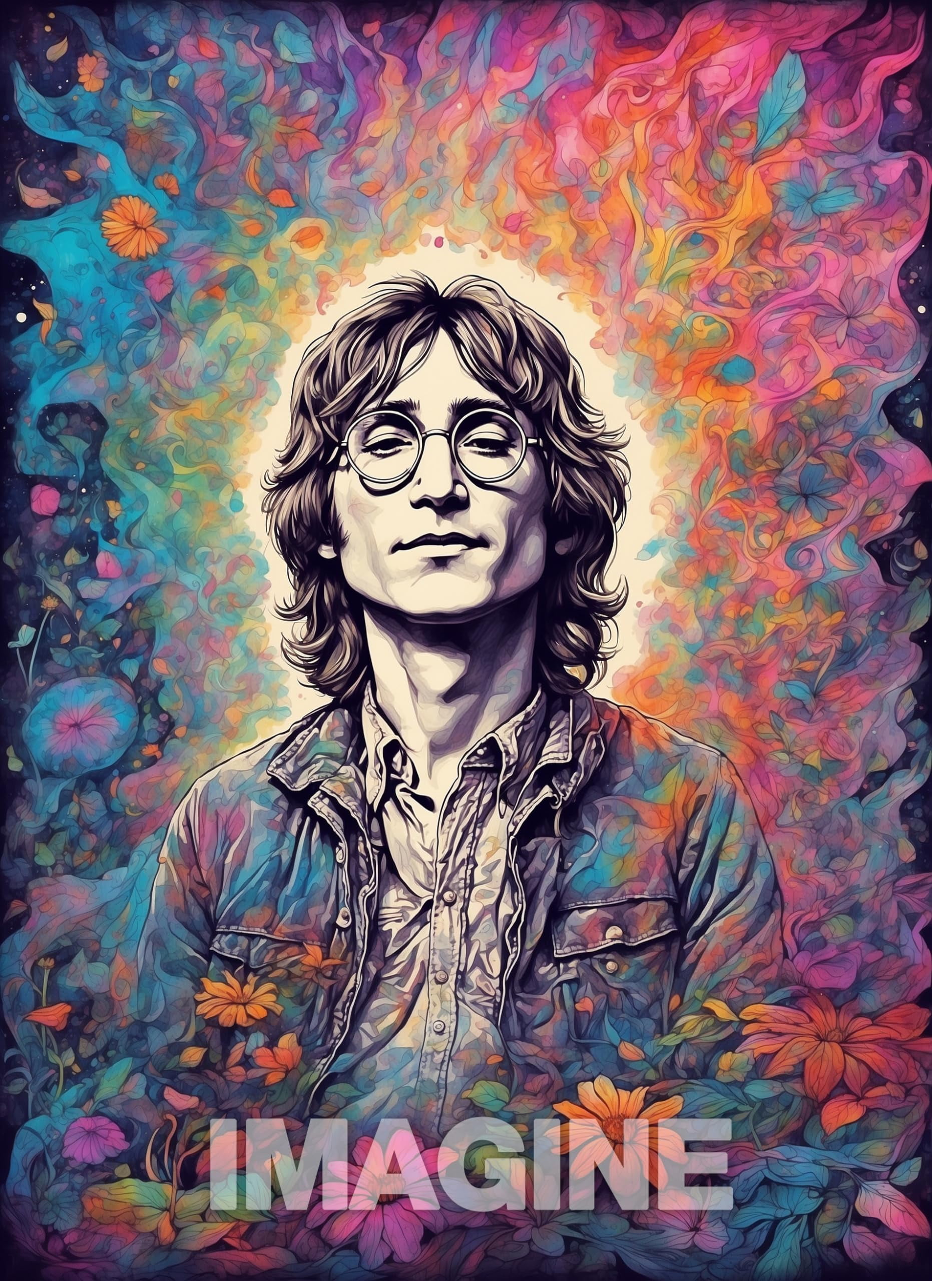 Wall Art Impressions 24x33in Poster John Lennon's iconic song Imagine ...