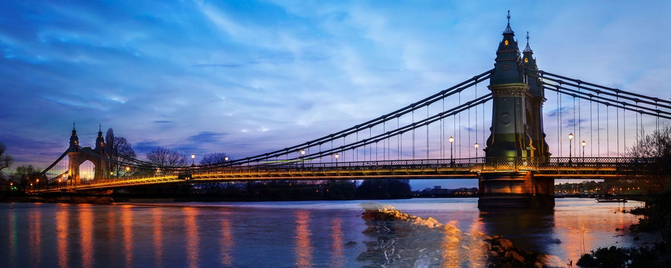 24x60in Photo Paper Hammersmith Suspension bridge Art Print World's ...