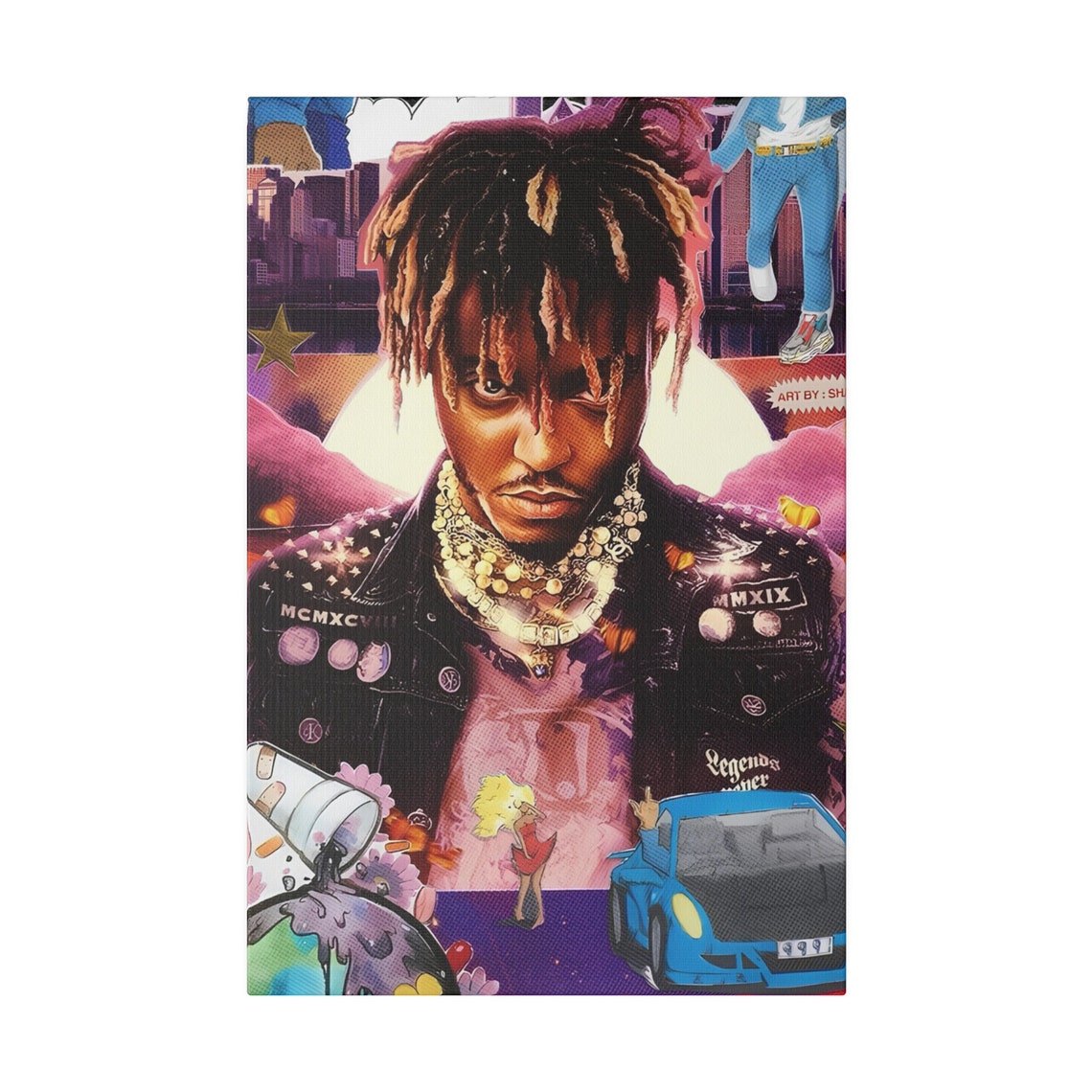 Wall Art, Juice Wrld Album Covers Collage, Matte Stretched 0.75 ...