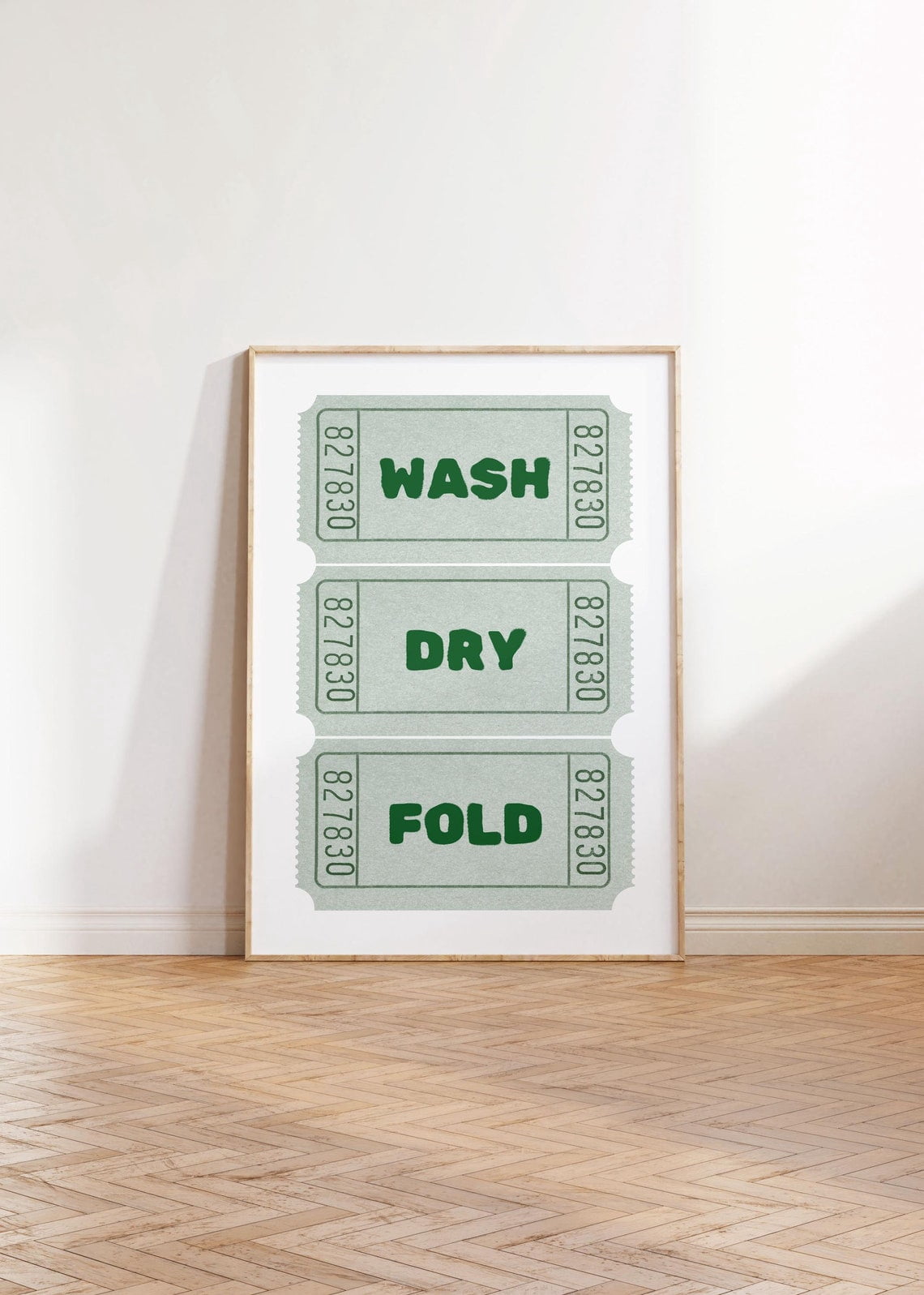 Wall Art - Laundry Wash Dry Fold Ticket Wall Art | Girly Green Laundry ...