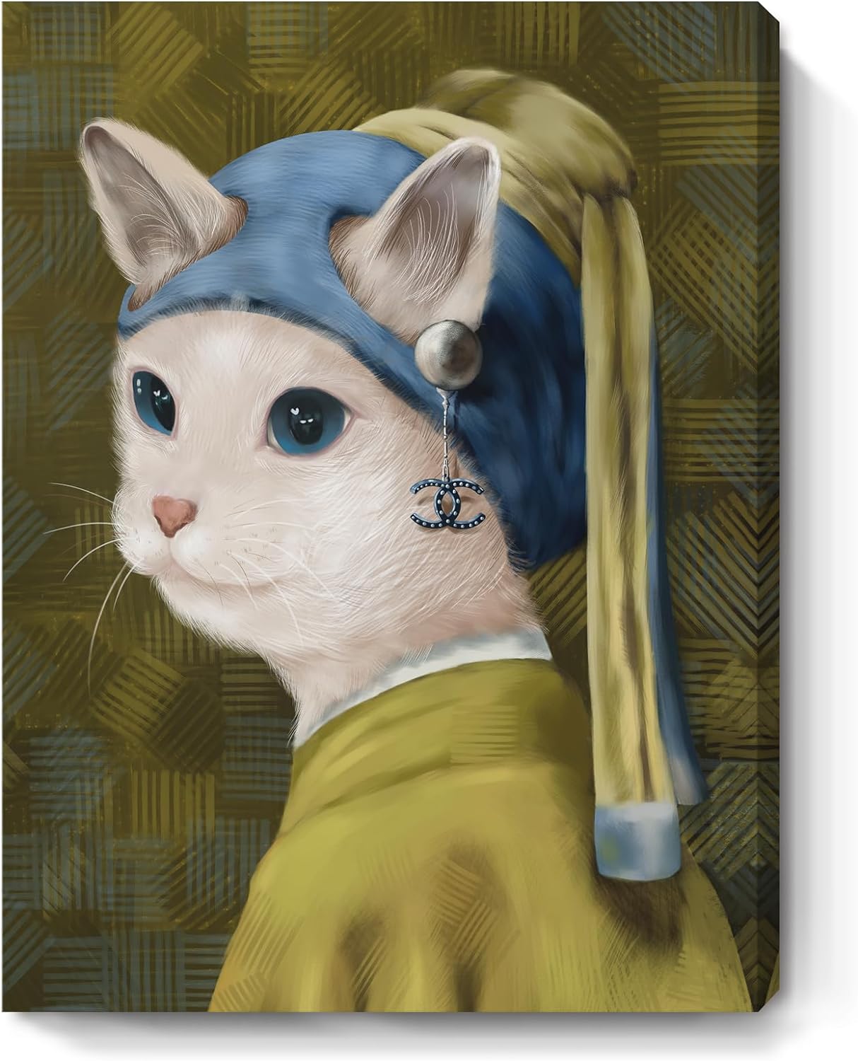 Wall Art for Living Room Mona Lisa Animal Cat Poster Vintage Famous ...