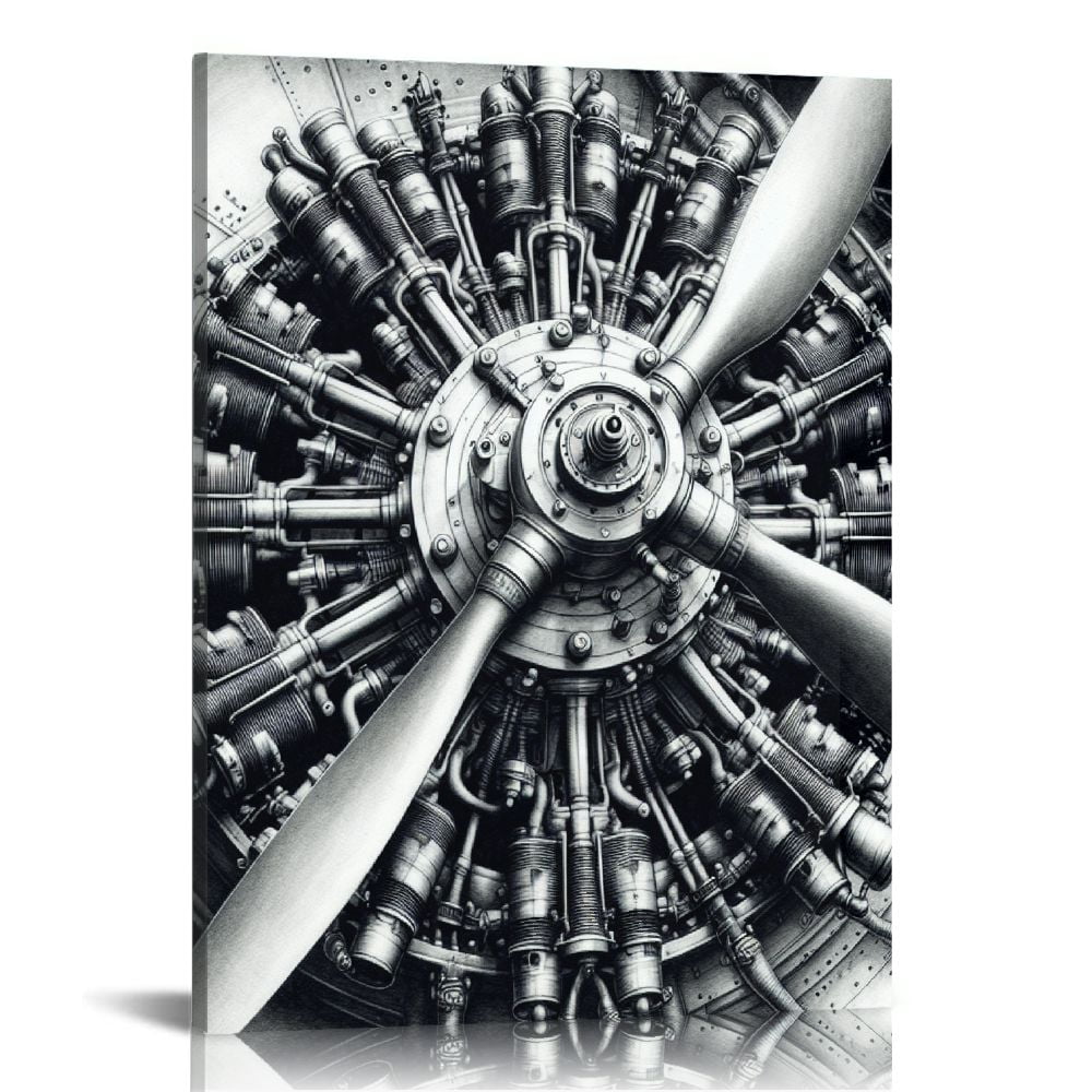 Wall Art for Living Room Propeller of an Biplane Pictures for Bedroom ...