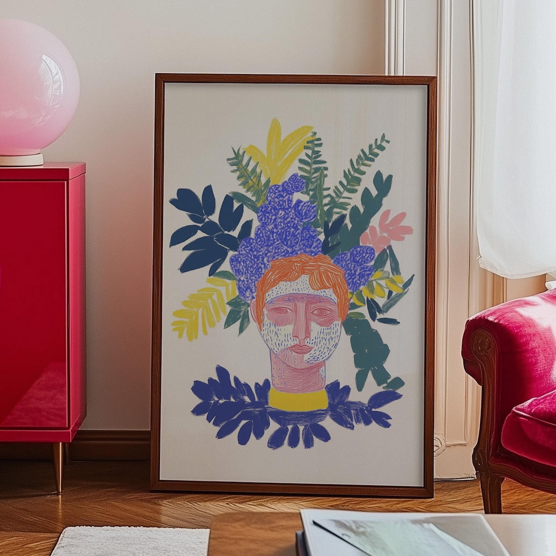 Wall Art, Maximalist Decor,Living Room Decor, Botanical Maximalist ...