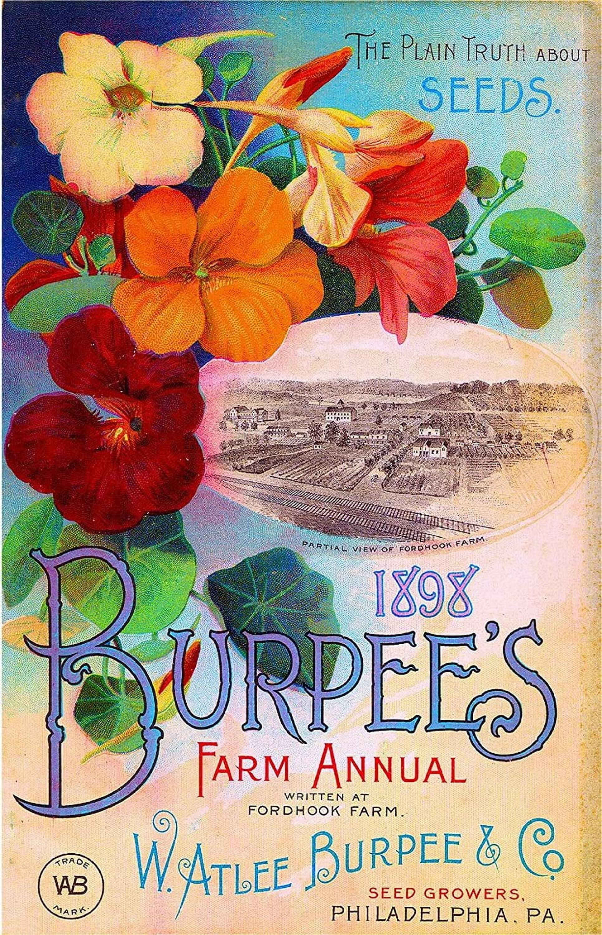 Wall Art Metal Hanging Sign 1898 Burpee’S Farm Annual Vintage Flowers ...
