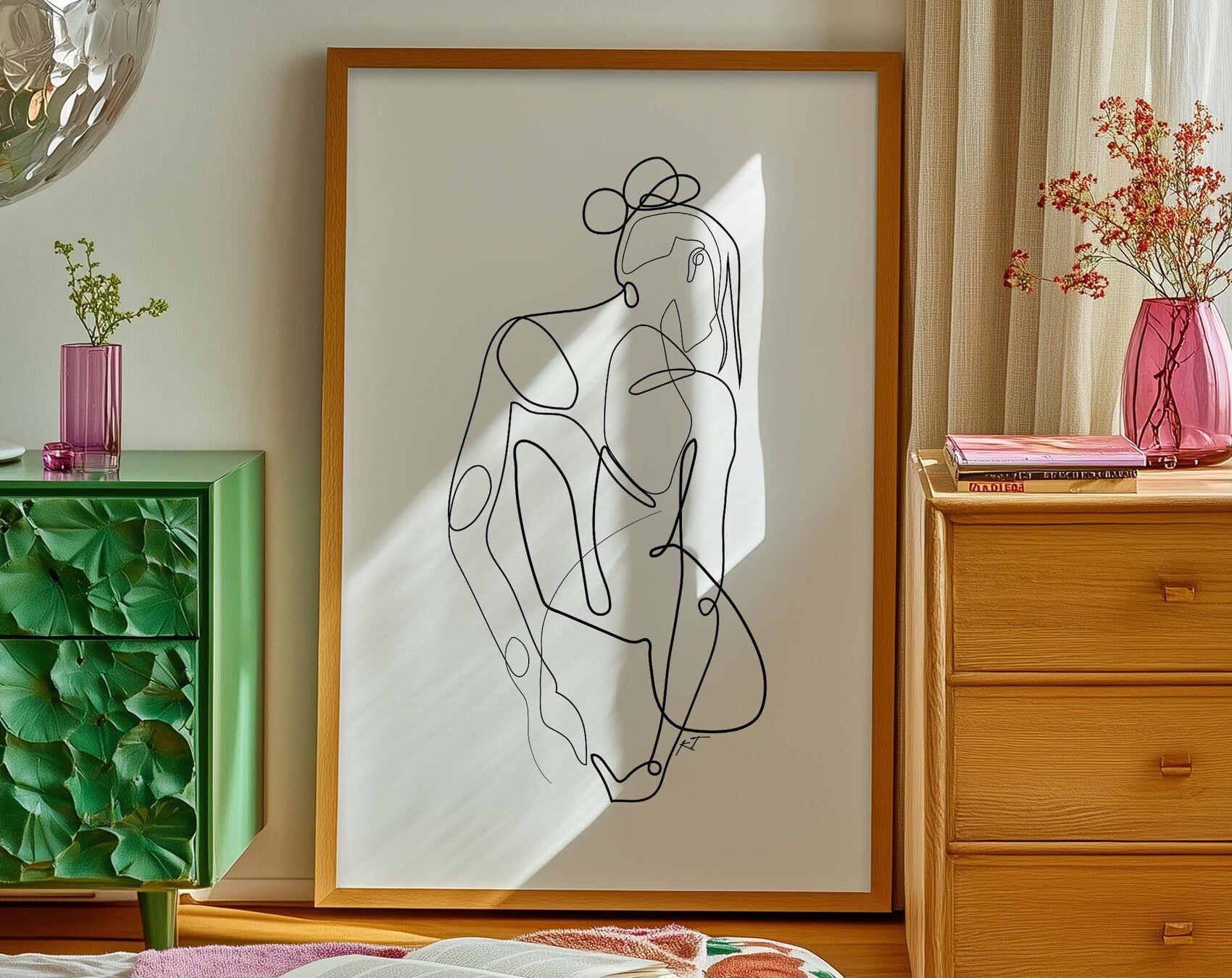 Wall Art, Minimalist Art, One Line Drawing, Living Room Art, Bedroom ...