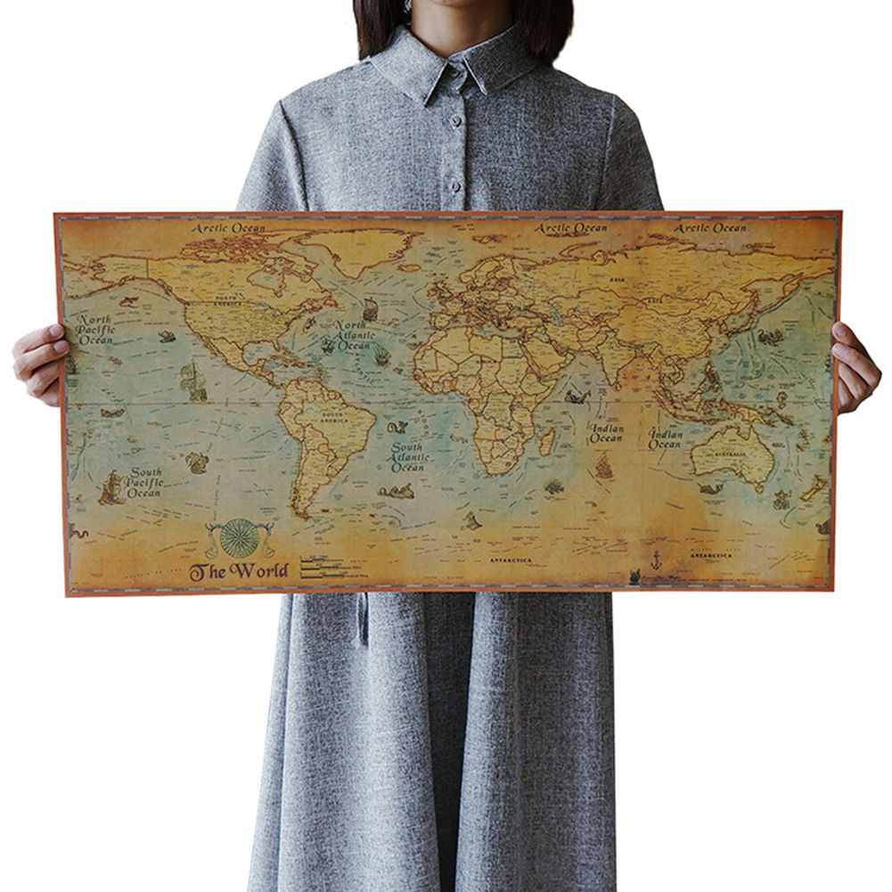 Wall Art Navigation Painting Overall Size 40x20 Inches Vintage World ...