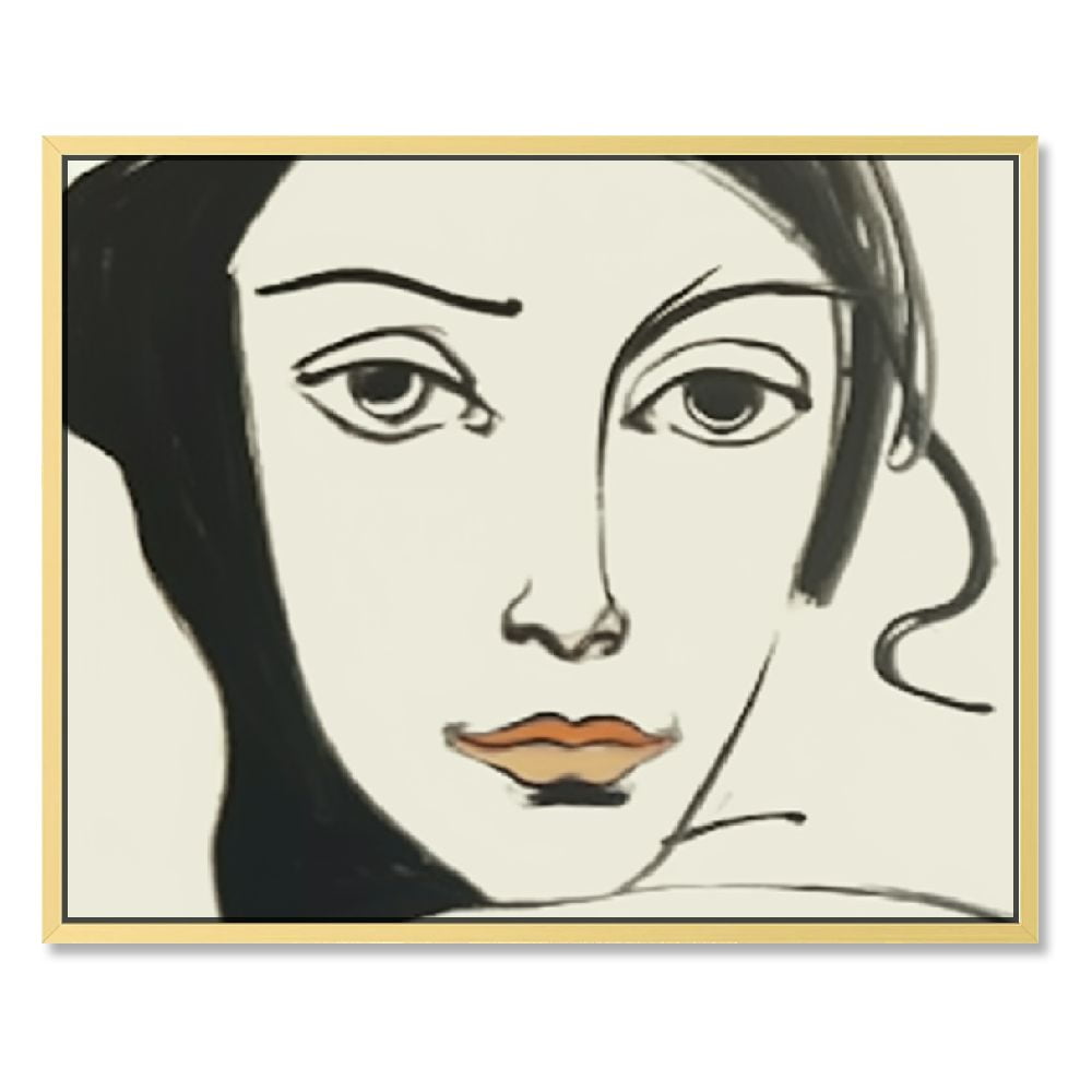 Wall Art - Peace Dove Girl Face Poster - Minimalist Line Art Prints ...