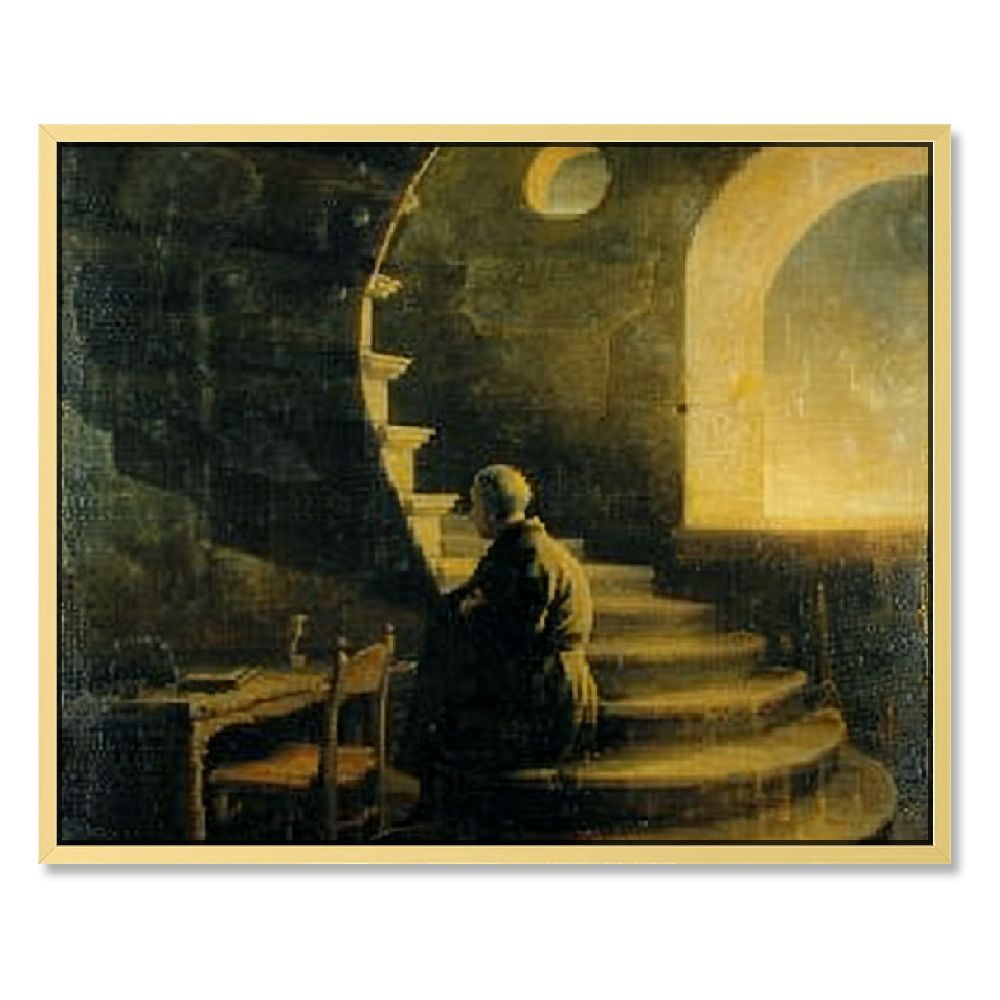 Wall Art - Philosopher In Meditation Painting - Realistic Romanticism ...