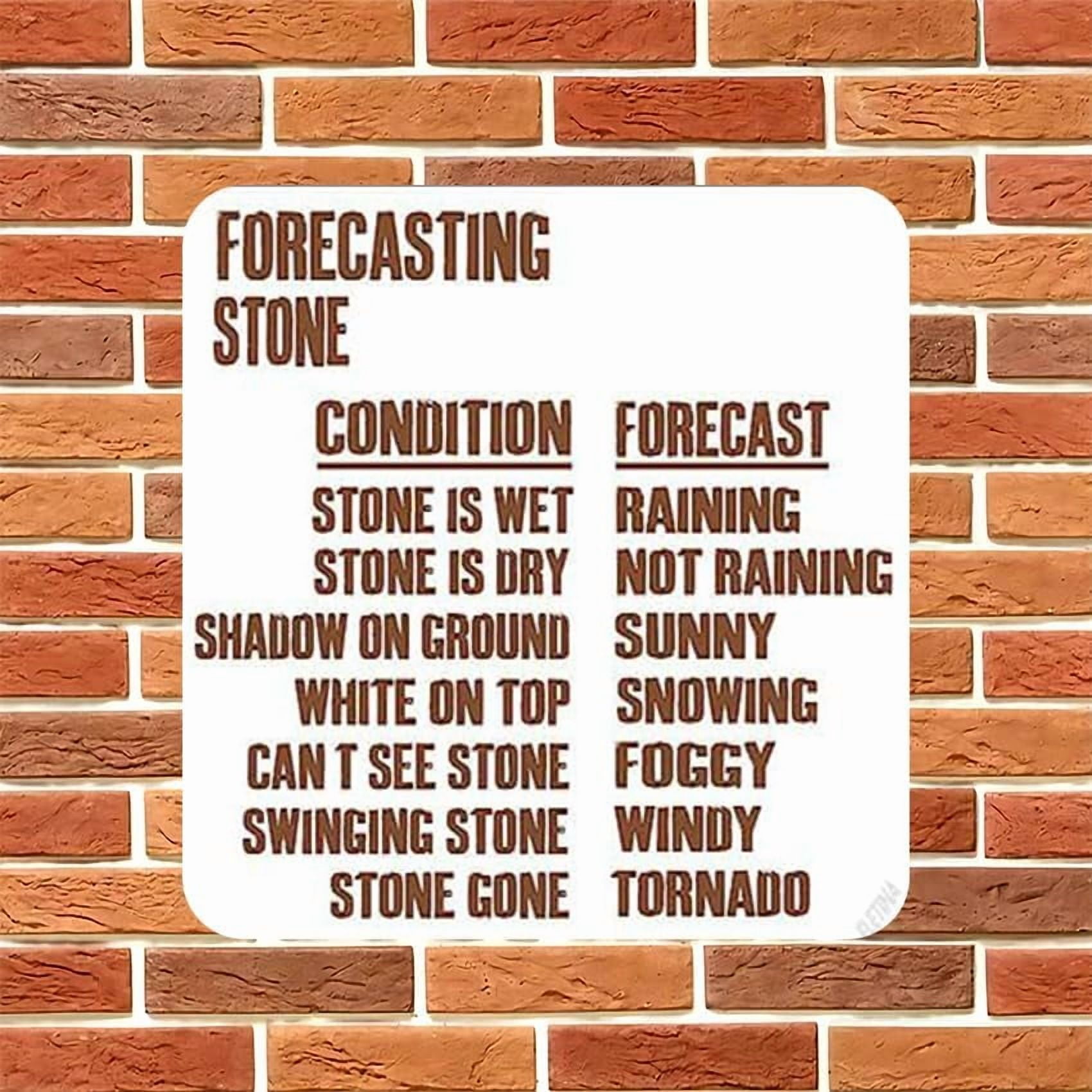 Wall Art Plaque Weather Forecasting Stone Metal Sign Yard Decoration ...