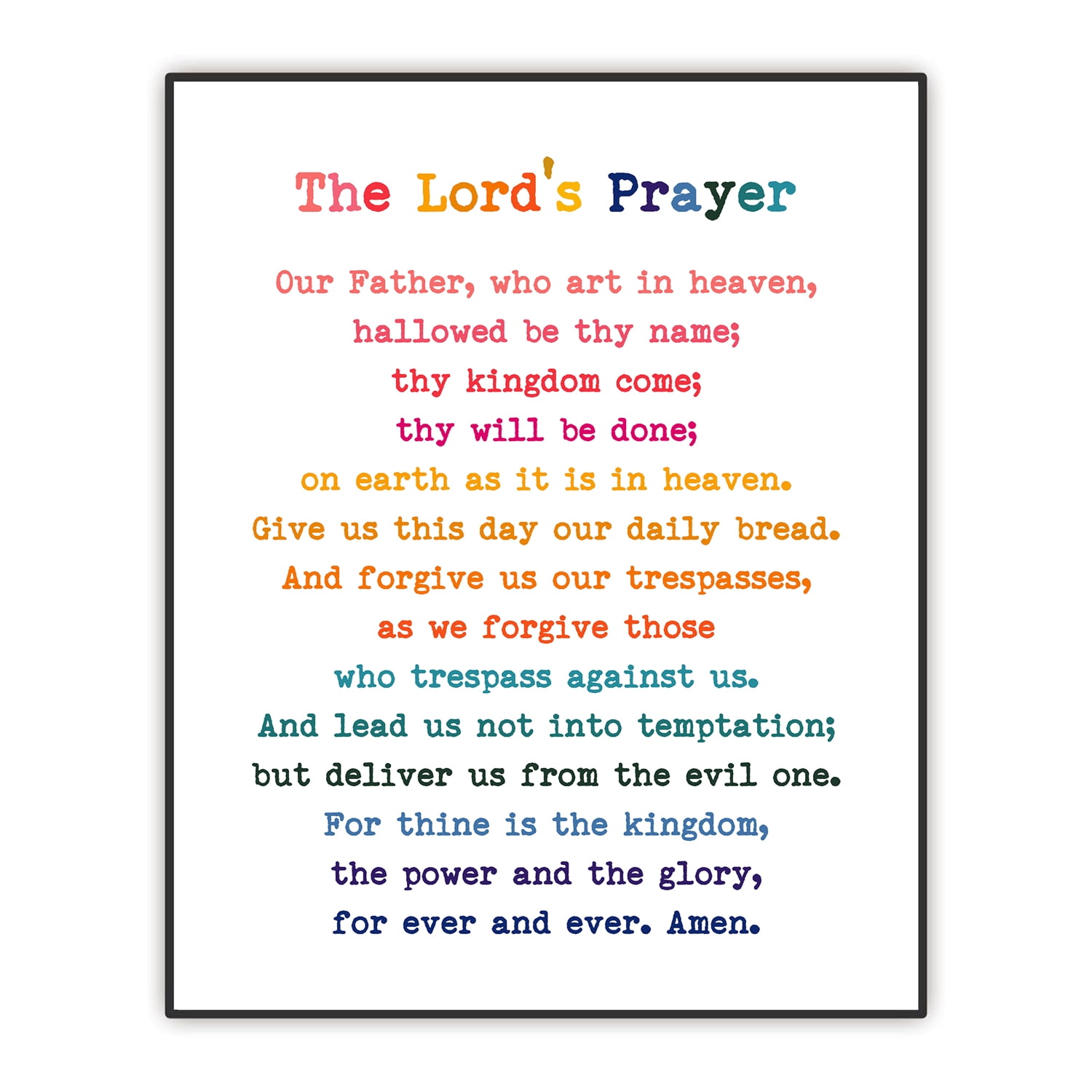 Wall Art Print of Our Father Who Art in Heaven Scripture, 8x10 Inches ...