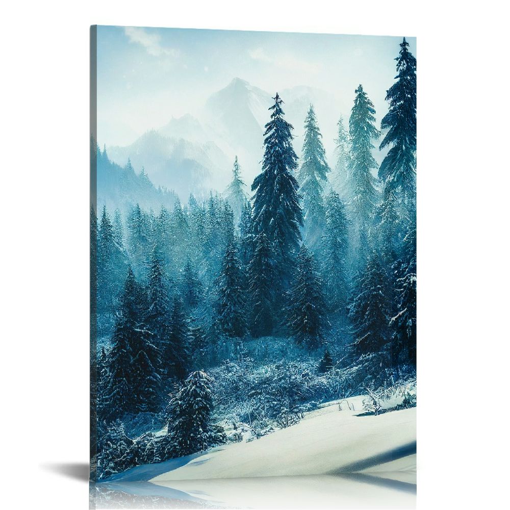 Wall Art Printed Snow Forest Artwork Paintings Print on Canvas Wall Art ...