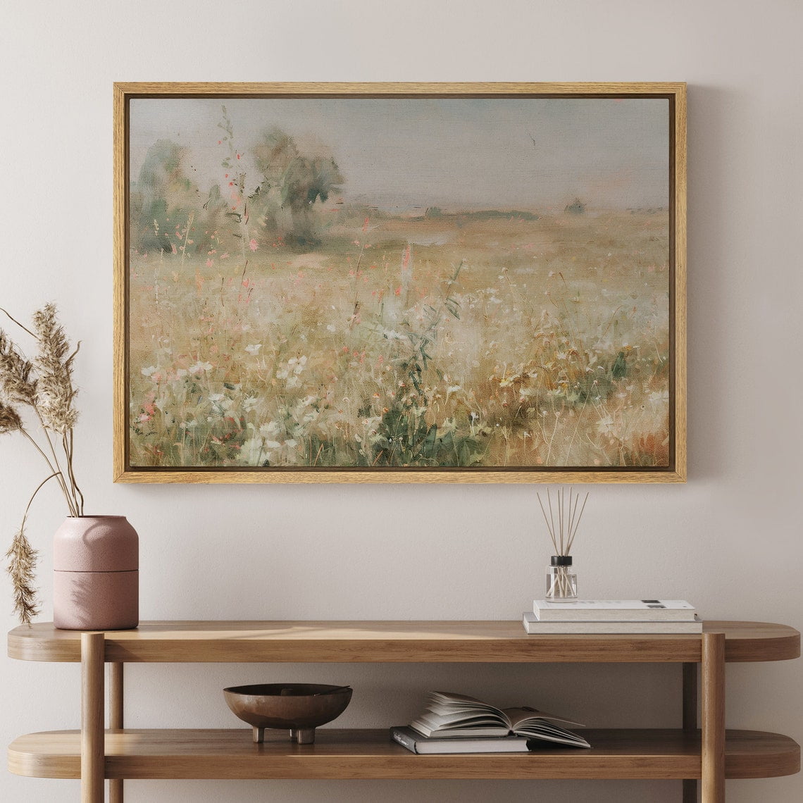 Wall Art Prints Woodland Landscape Art Print Vintage Wildflower ...