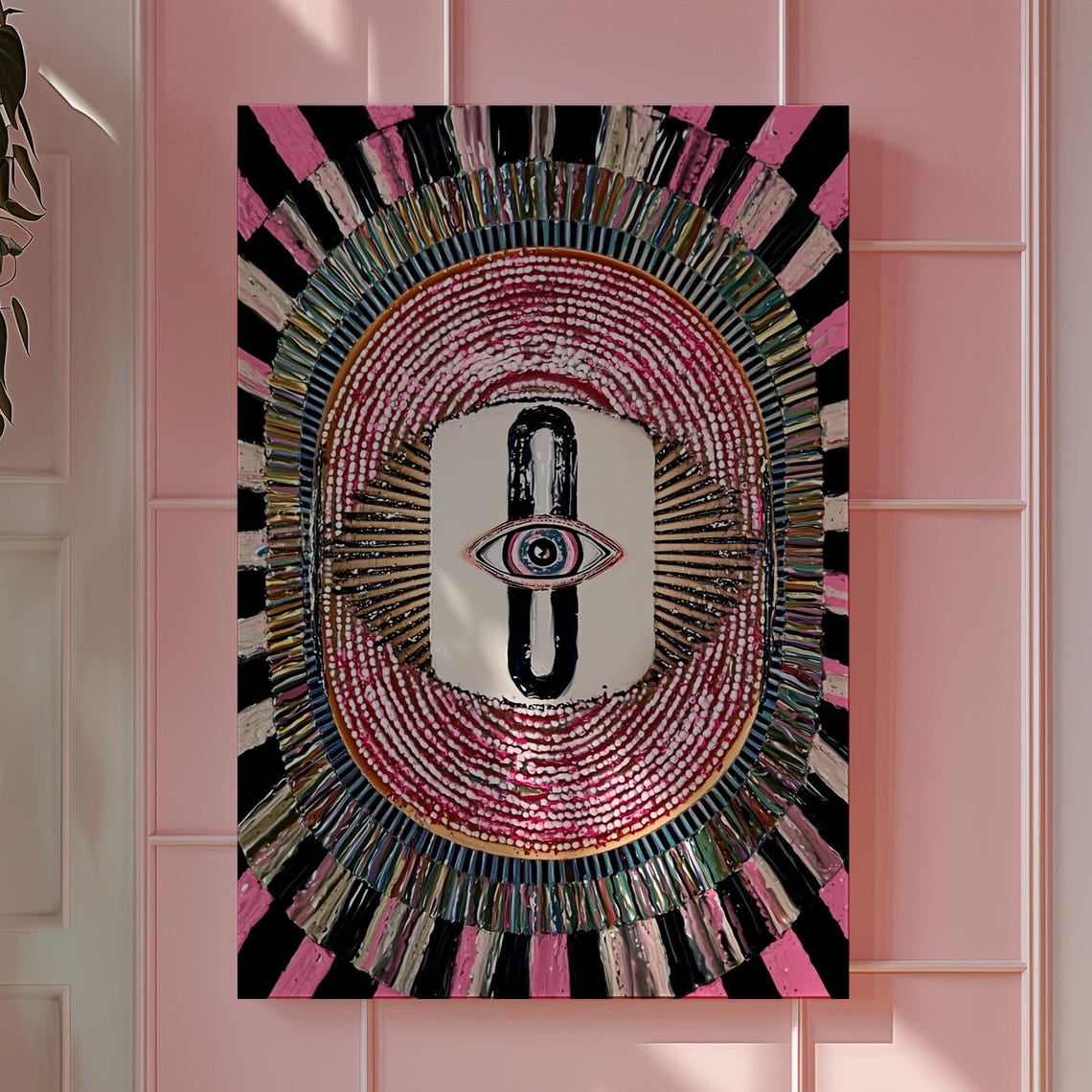 Wall Art, Psychedelic Eye, Maximalist Decor, Surrealist Optical Art ...