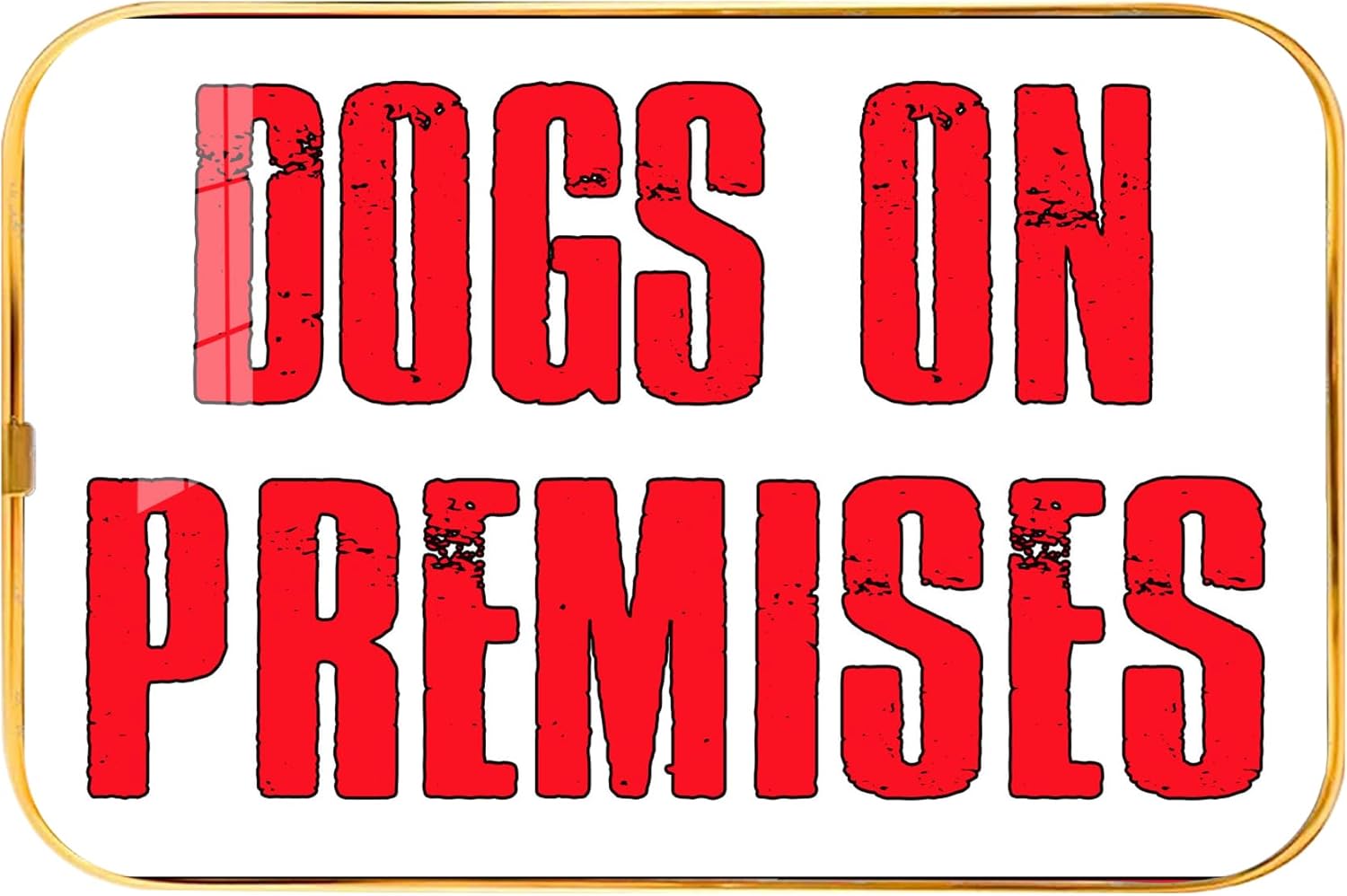 Wall Art Sign Decor Dogs On Premises Sign, 8x12 Inch Crystal Porcelain ...