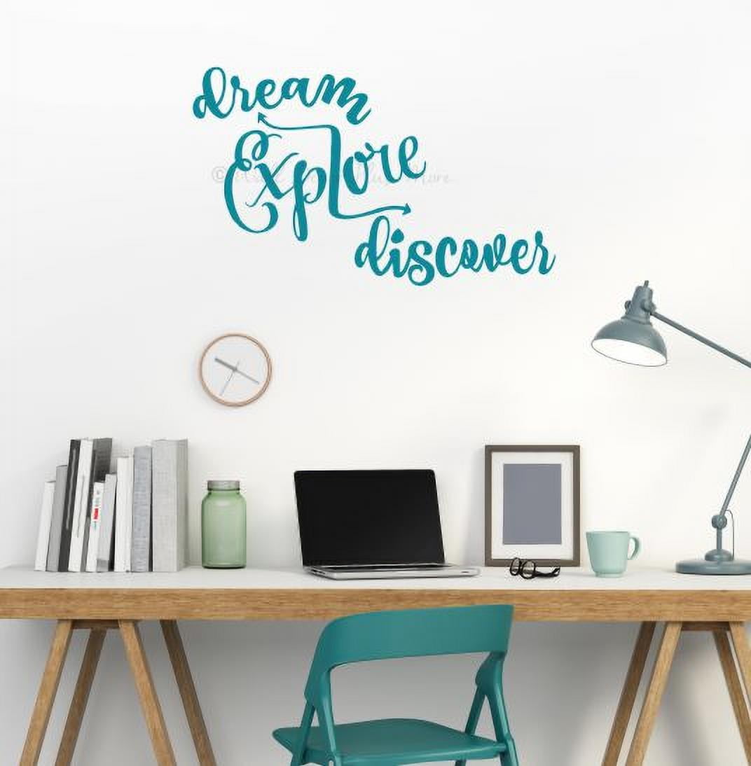 Wall Art Stickers Dream Explore Discover Kids Inspirational Vinyl ...